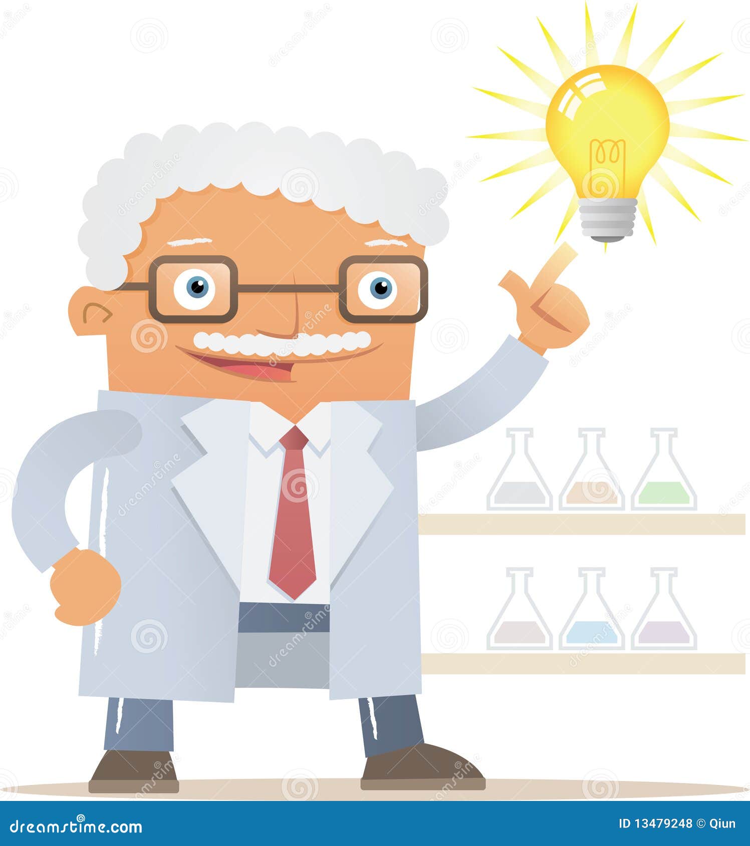 Professor get an idea stock vector. Illustration of knowledge - 13479248