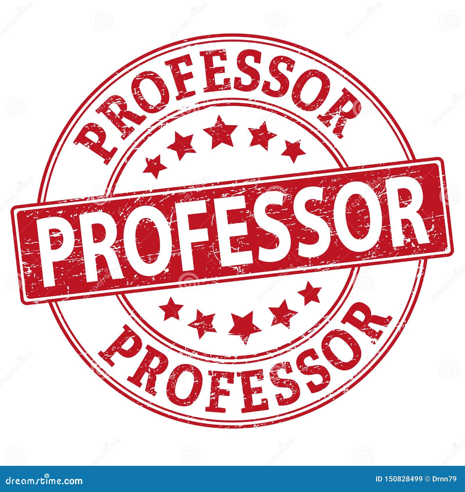 Professor Grunge Round Red Style Rubber Stamp on White Background Stock ...