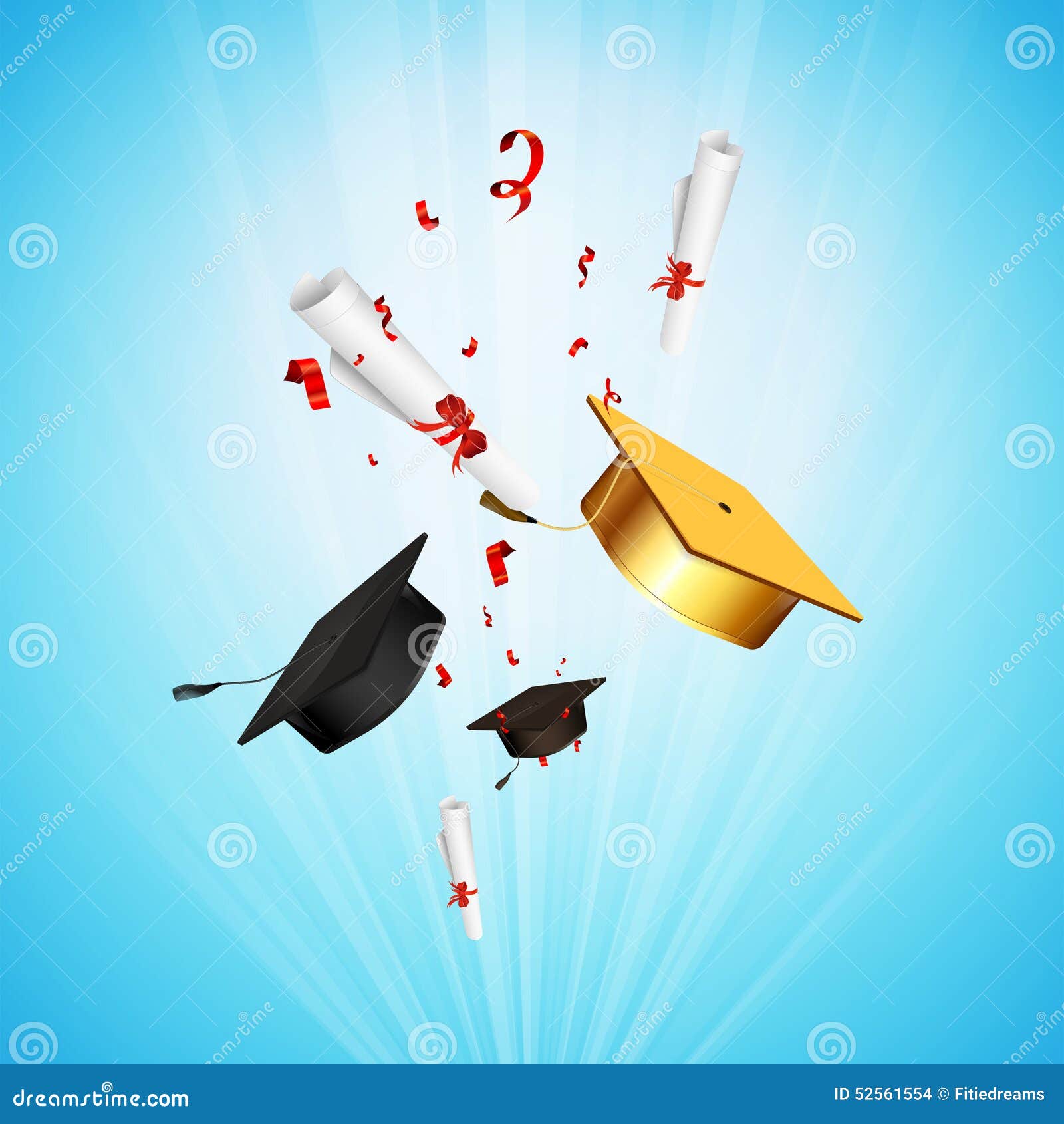 Professor Hat and Graduation Certificate Stock Vector - Illustration of ...