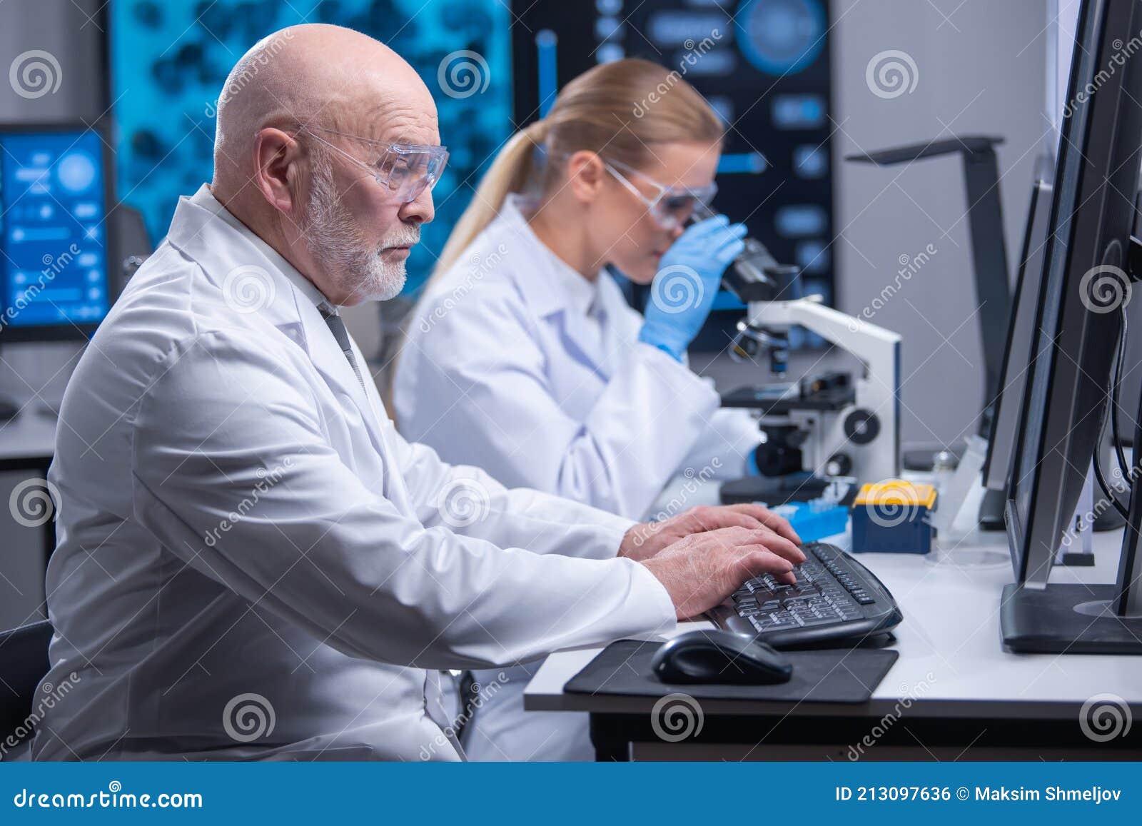 Professor and His Young and Professional Laboratory Assistant are Doing ...