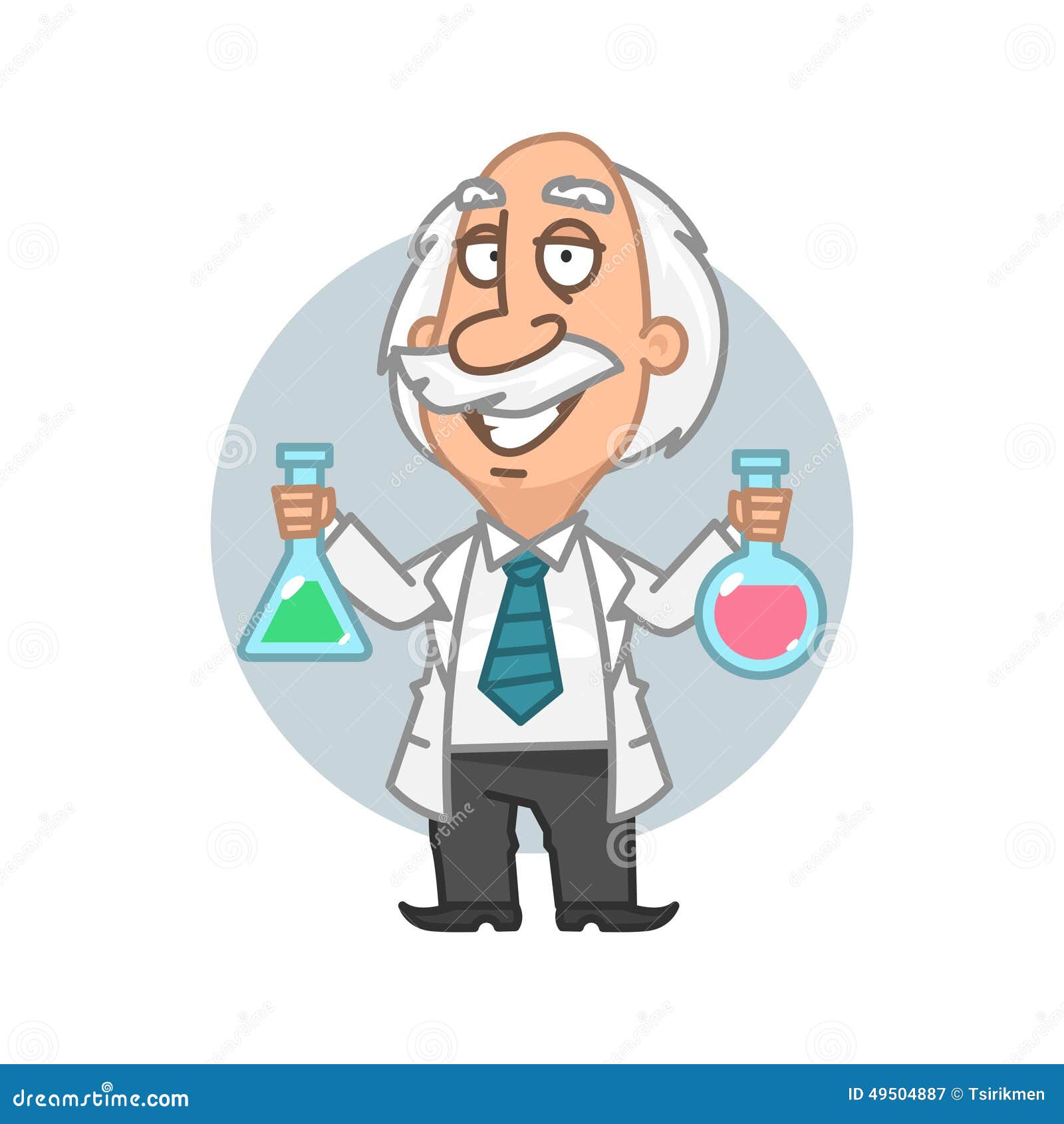 Professor Holding Tubes with Chemical Elements Stock Vector ...