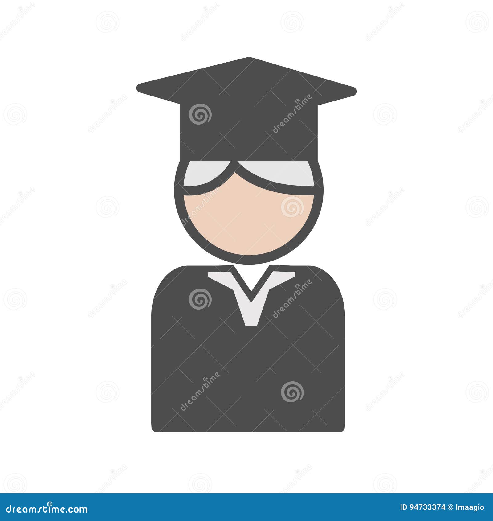 Professor Icon with Mortarboard Stock Vector - Illustration of person ...