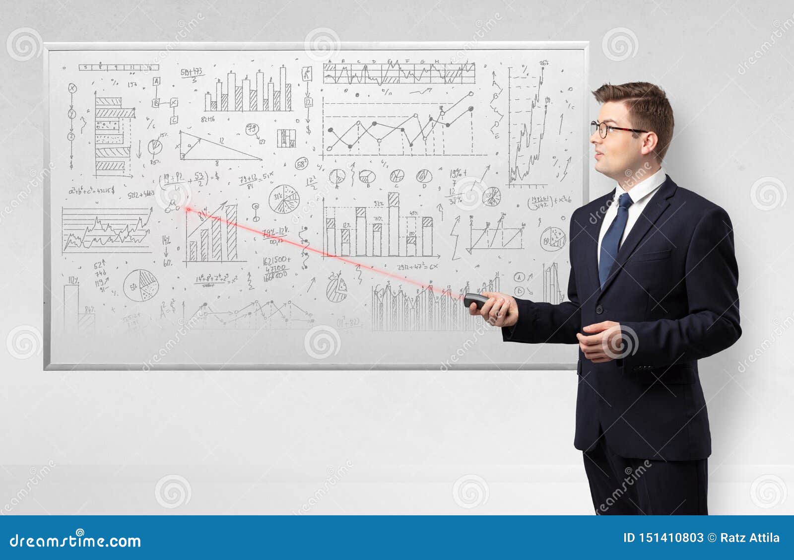 Professor on Whiteboard Teaching Geometry Stock Image - Image of ...