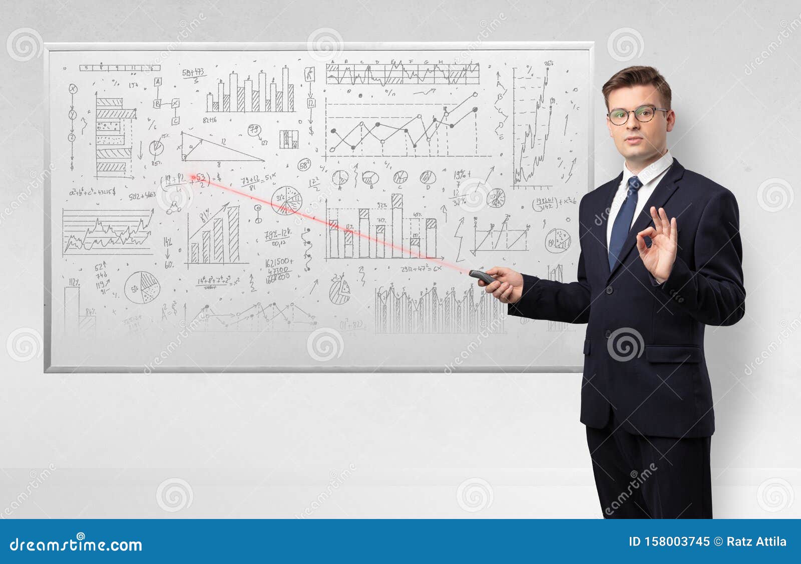Professor on Whiteboard Teaching Geometry Stock Image - Image of ...