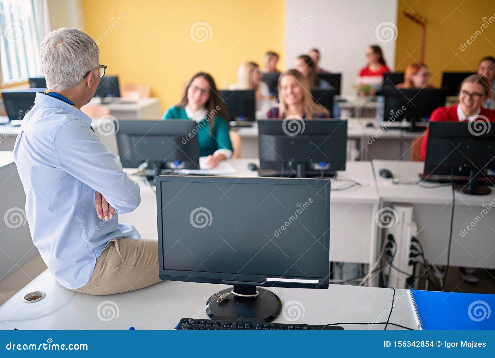 Professor during Lecture on University Campus Stock Photo - Image of ...