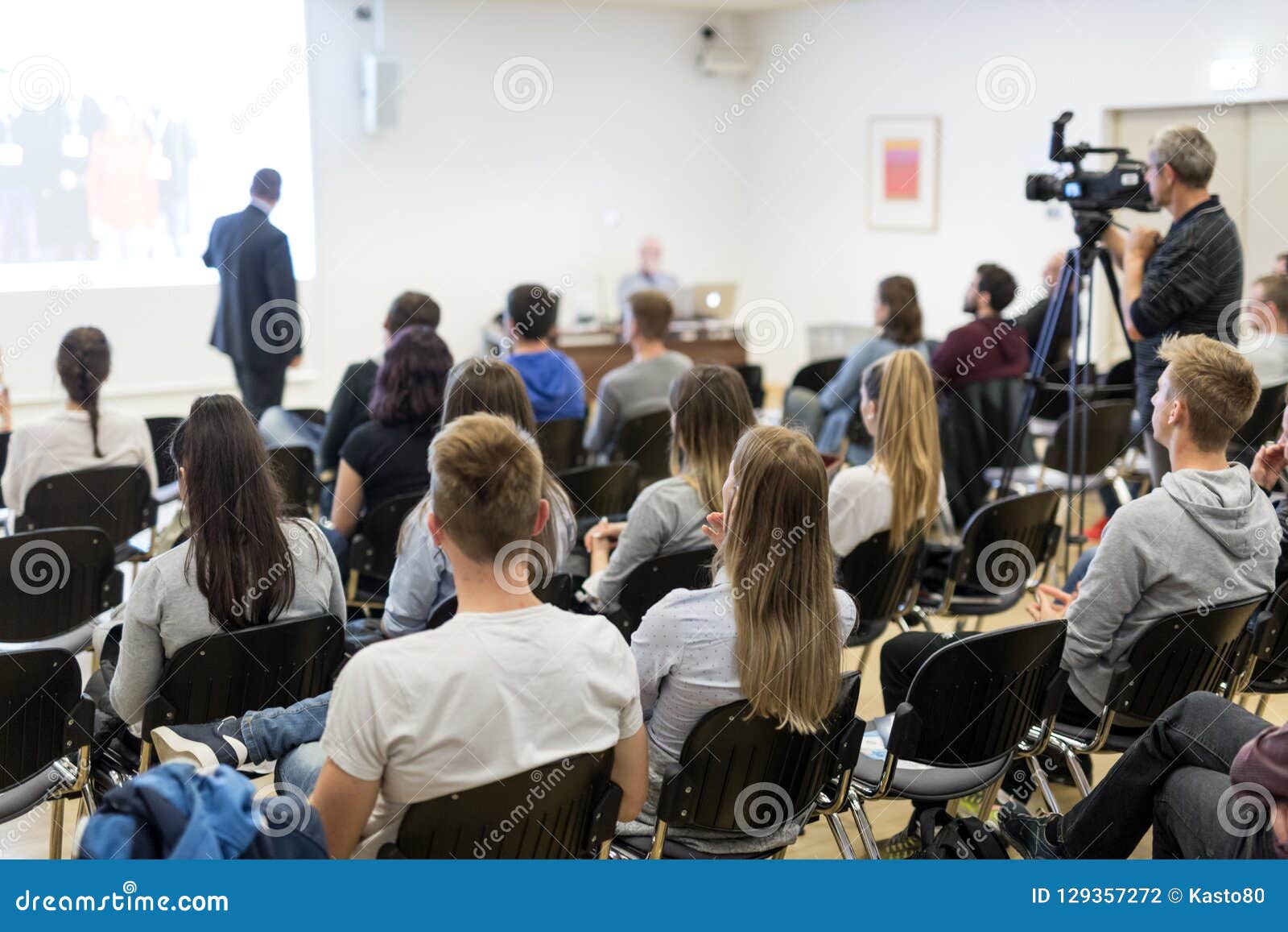 Professor Lecturing in Lecture Hall at University. Editorial ...