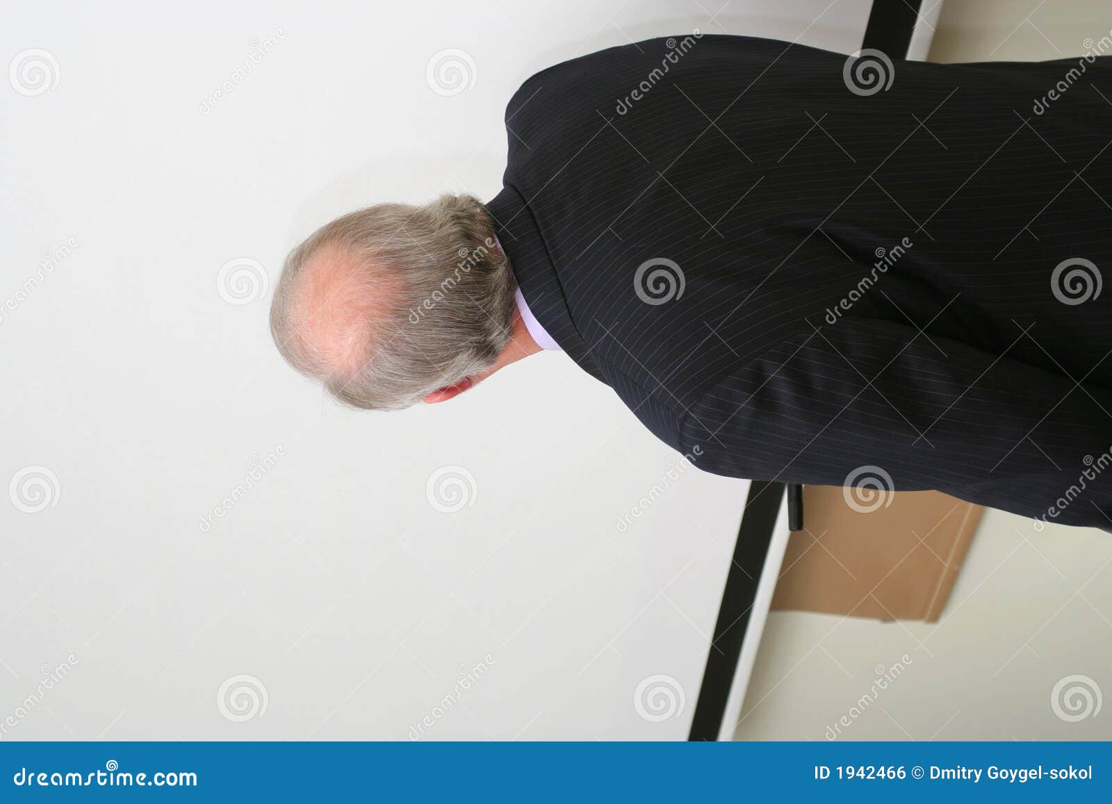 Professor Looking on the Blank Blackboard Stock Photo - Image of ...