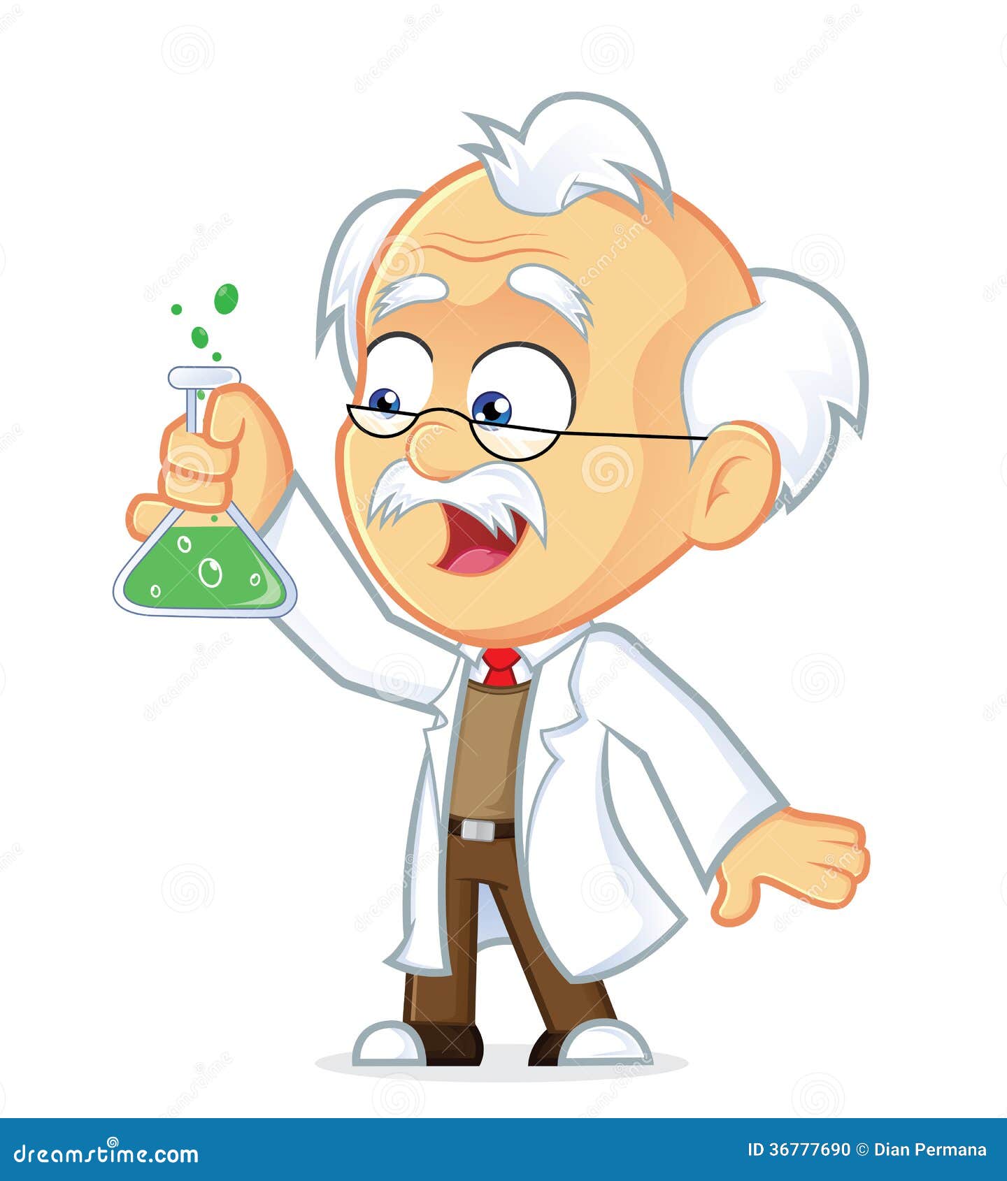 Professor mit Laborglas vektor abbildung. Illustration von physiker ...