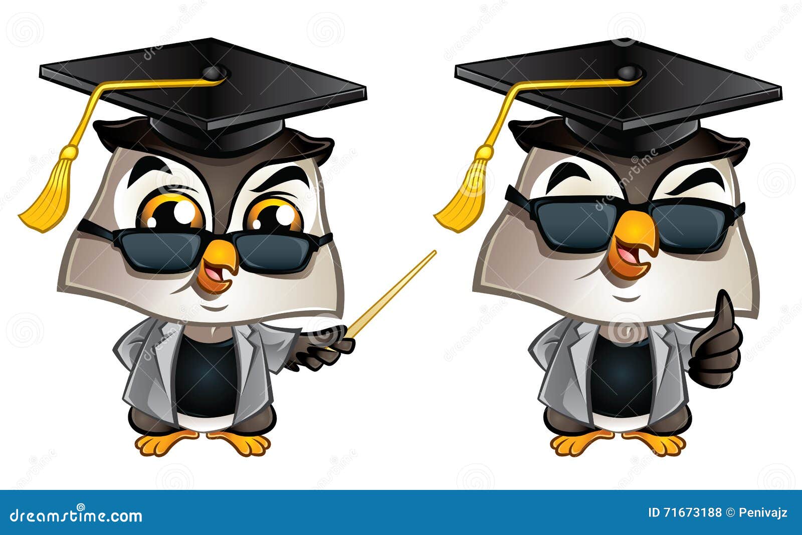 Professor Owl stock vector. Illustration of animal, jacket - 71673188