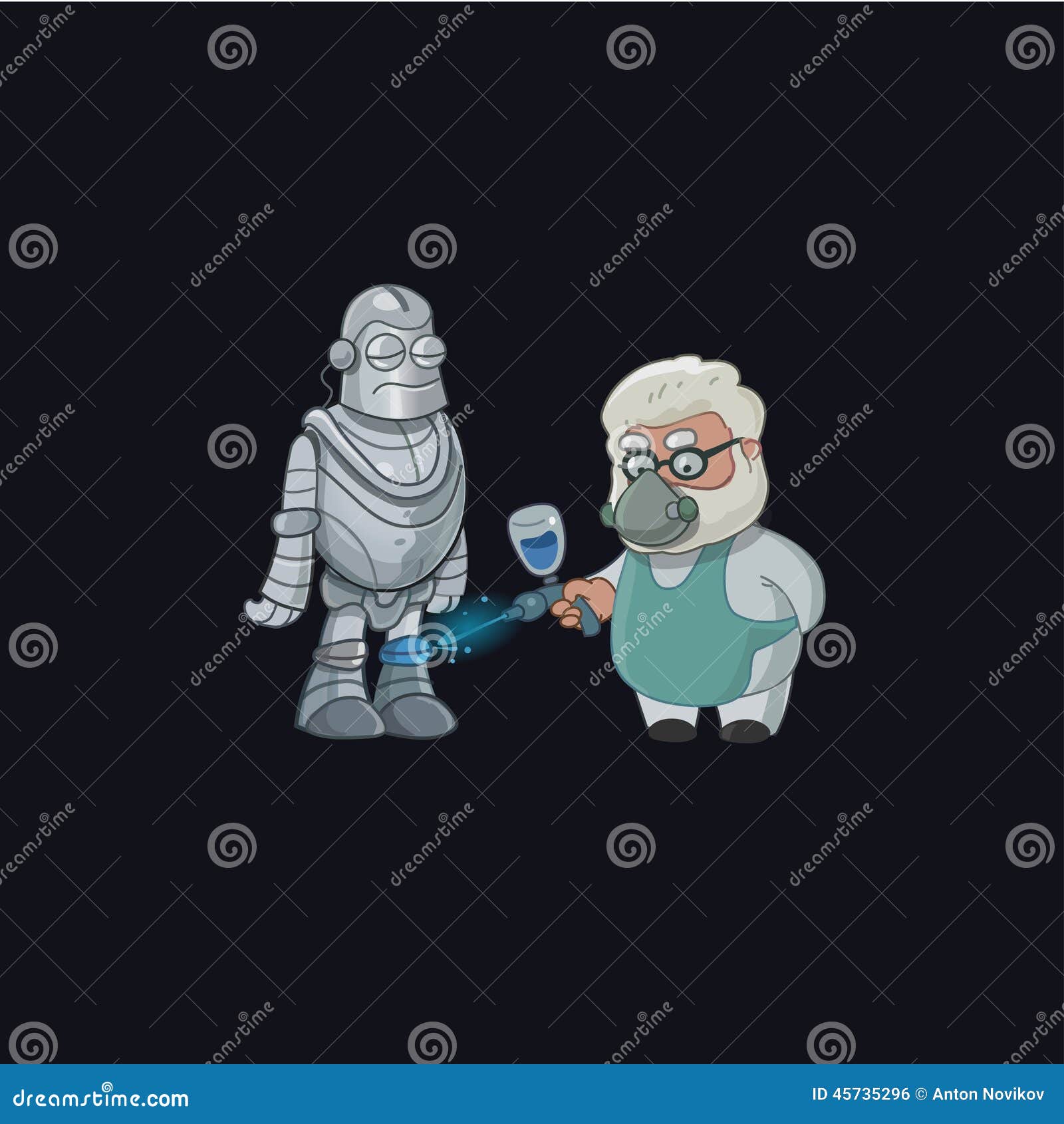 Professor paint robot stock vector. Illustration of pointer - 45735296
