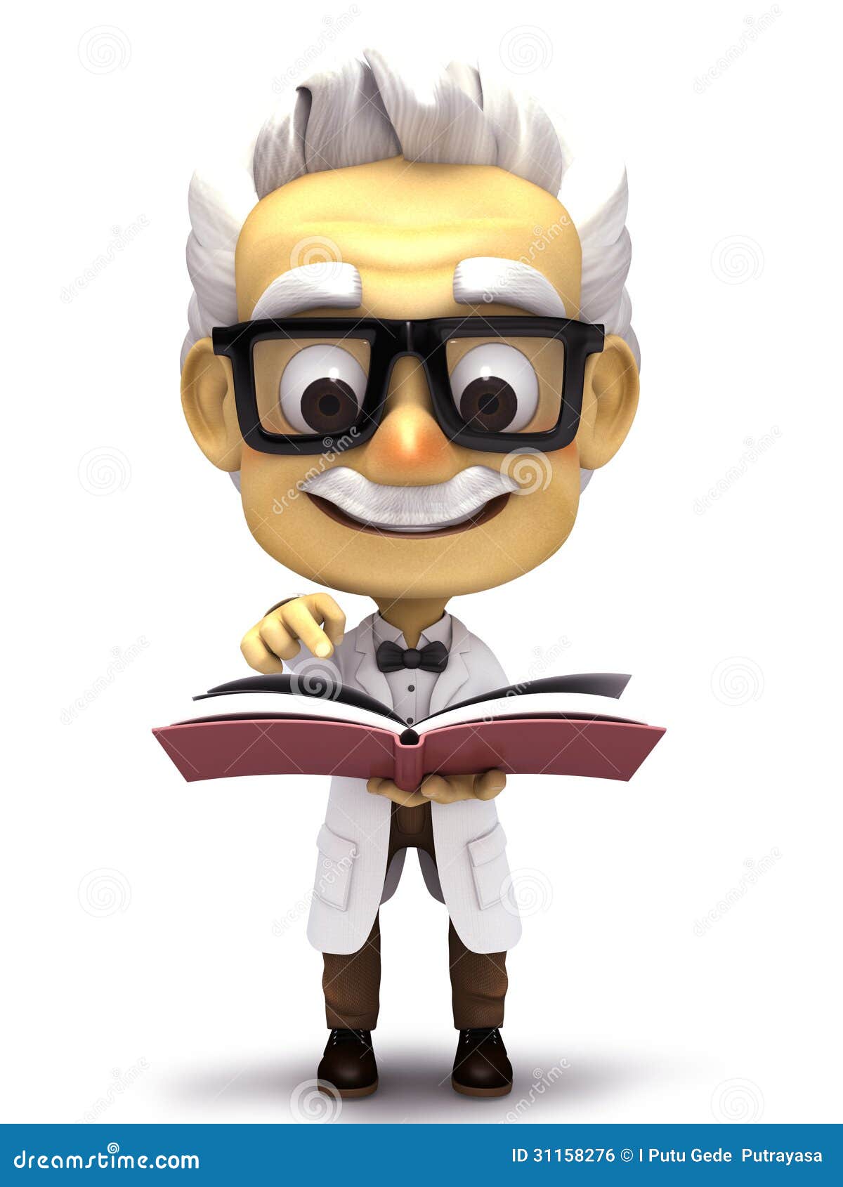 Professor With Pointing In Of Book Stock Illustration - Illustration of ...