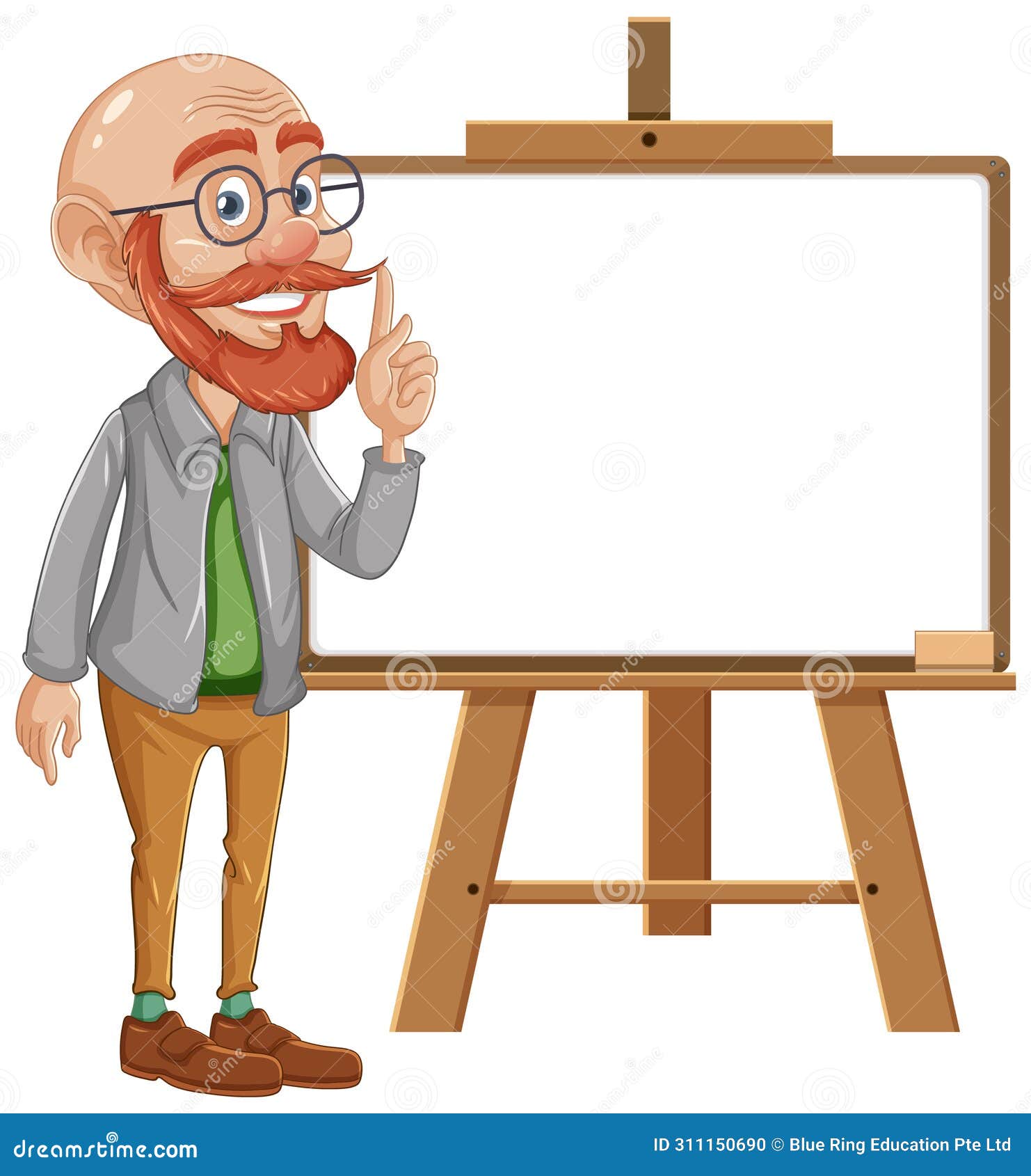 A Professor Pointing at Empty Presentation Board Stock Vector ...