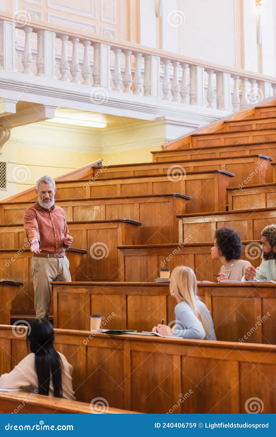 Professor Pointing at Student during Lecture Stock Image - Image of ...