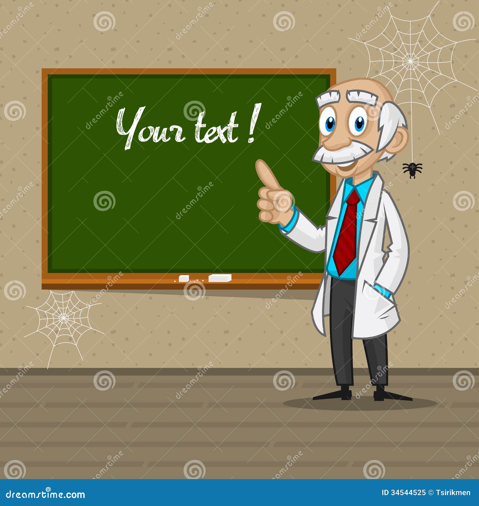Professor Points To Blackboard Stock Vector - Illustration of ...