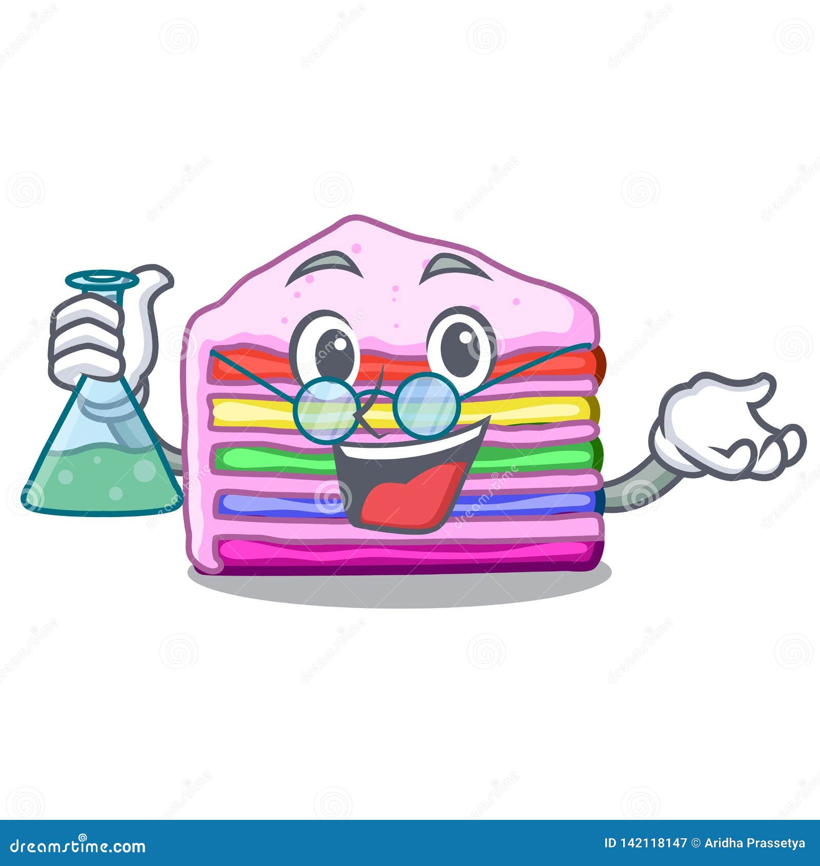 Professor Rainbow Cake Isolated in the Character Stock Vector ...