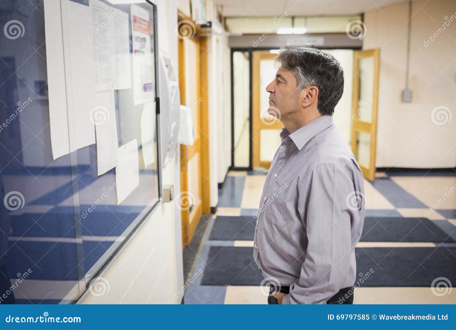 Professor Reading Notice Board Stock Image - Image of length, knowledge ...