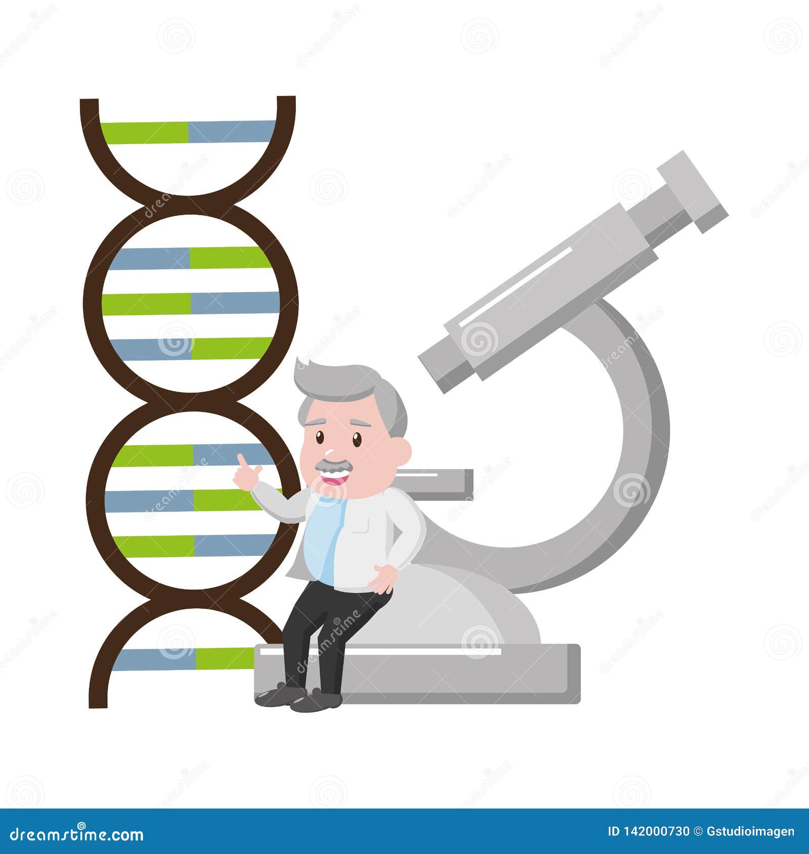 Professor Science Microscope Dna Stock Vector - Illustration of vector ...
