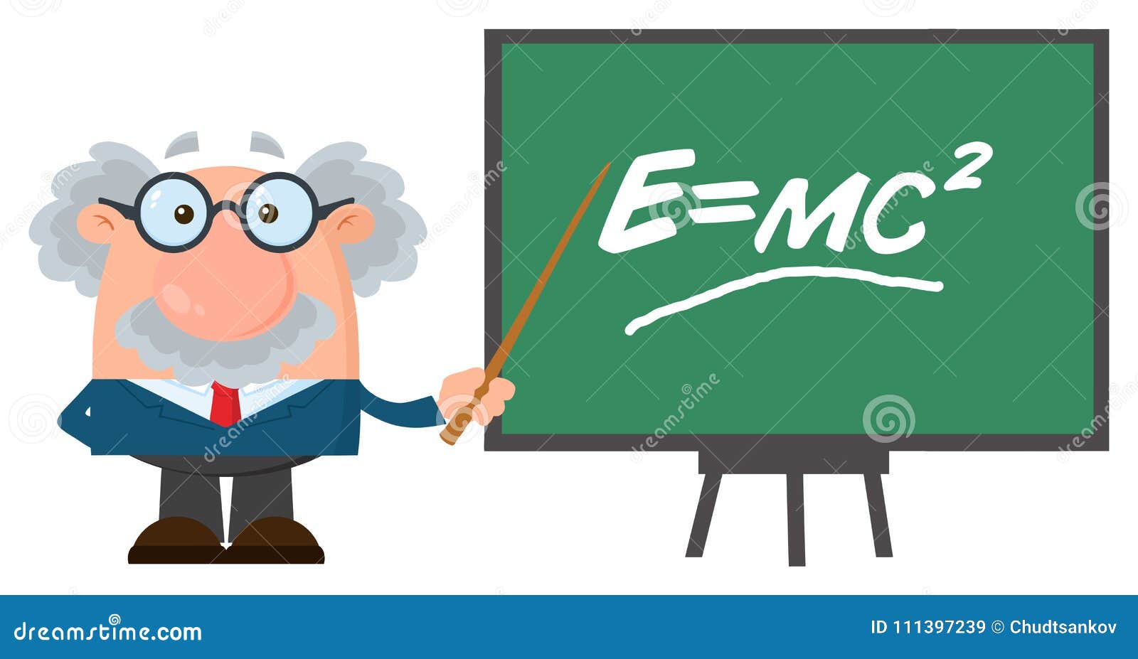 Professor or Scientist Cartoon Character with Pointer Presenting ...