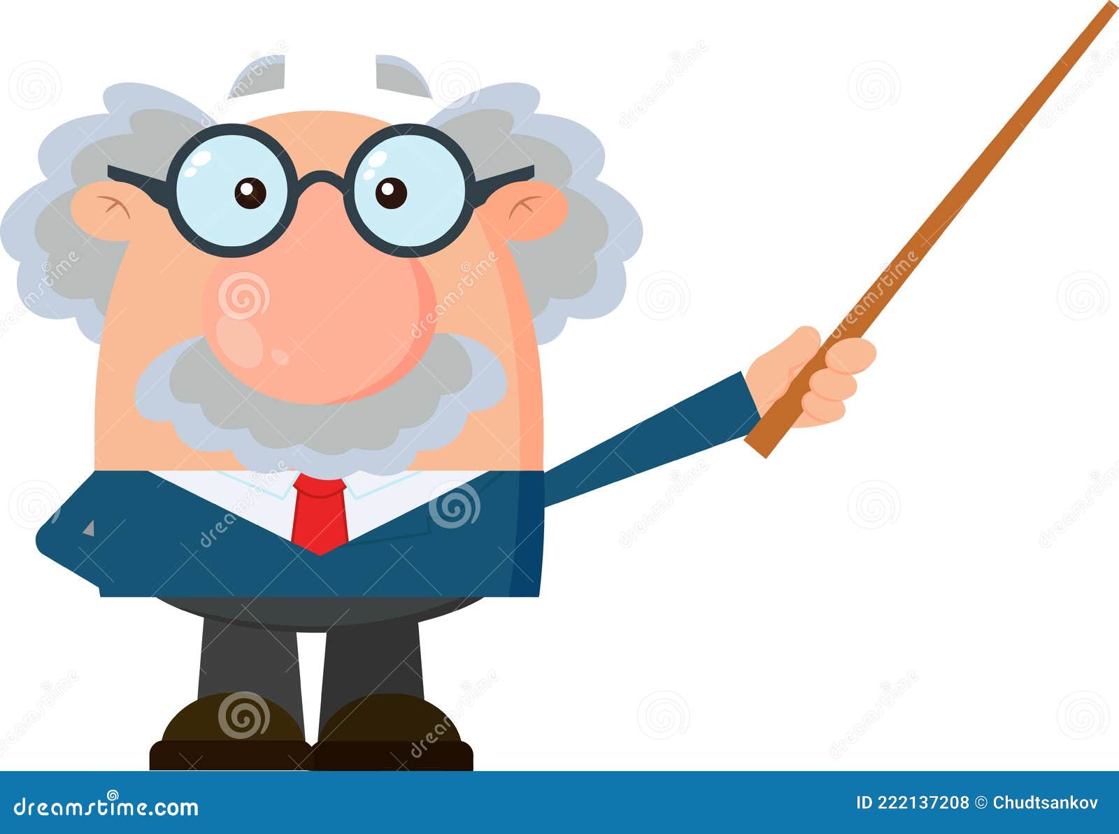 Professor or Scientist Cartoon Character with Pointer Stock Vector ...