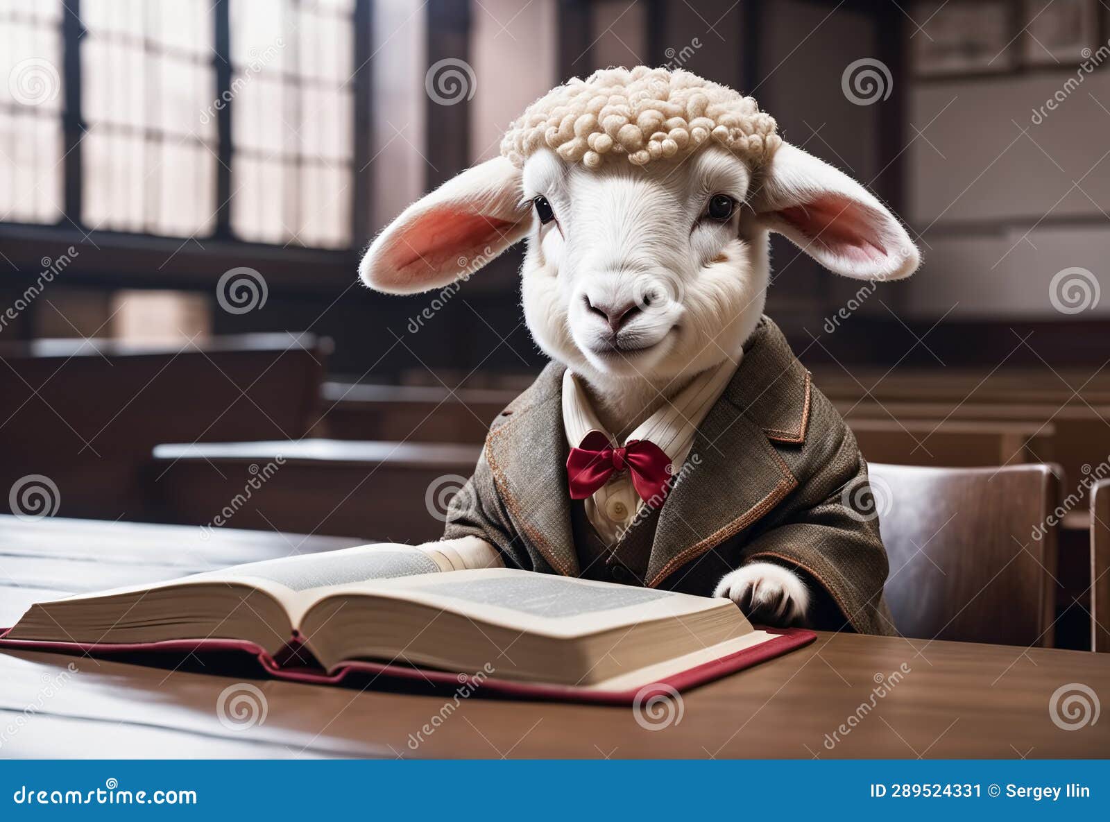 Professor Sheep in Classroom. Generative AI Stock Illustration ...