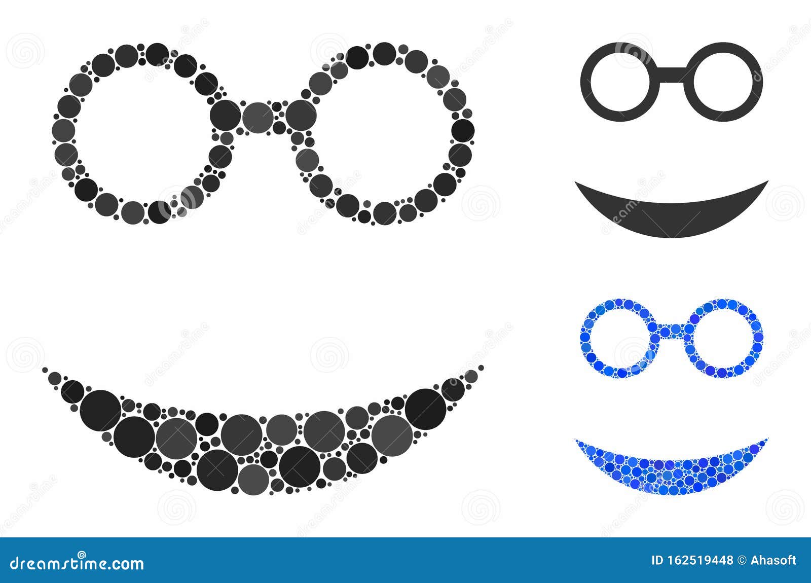 Professor Smiley Composition Icon of Spheric Items Stock Vector ...