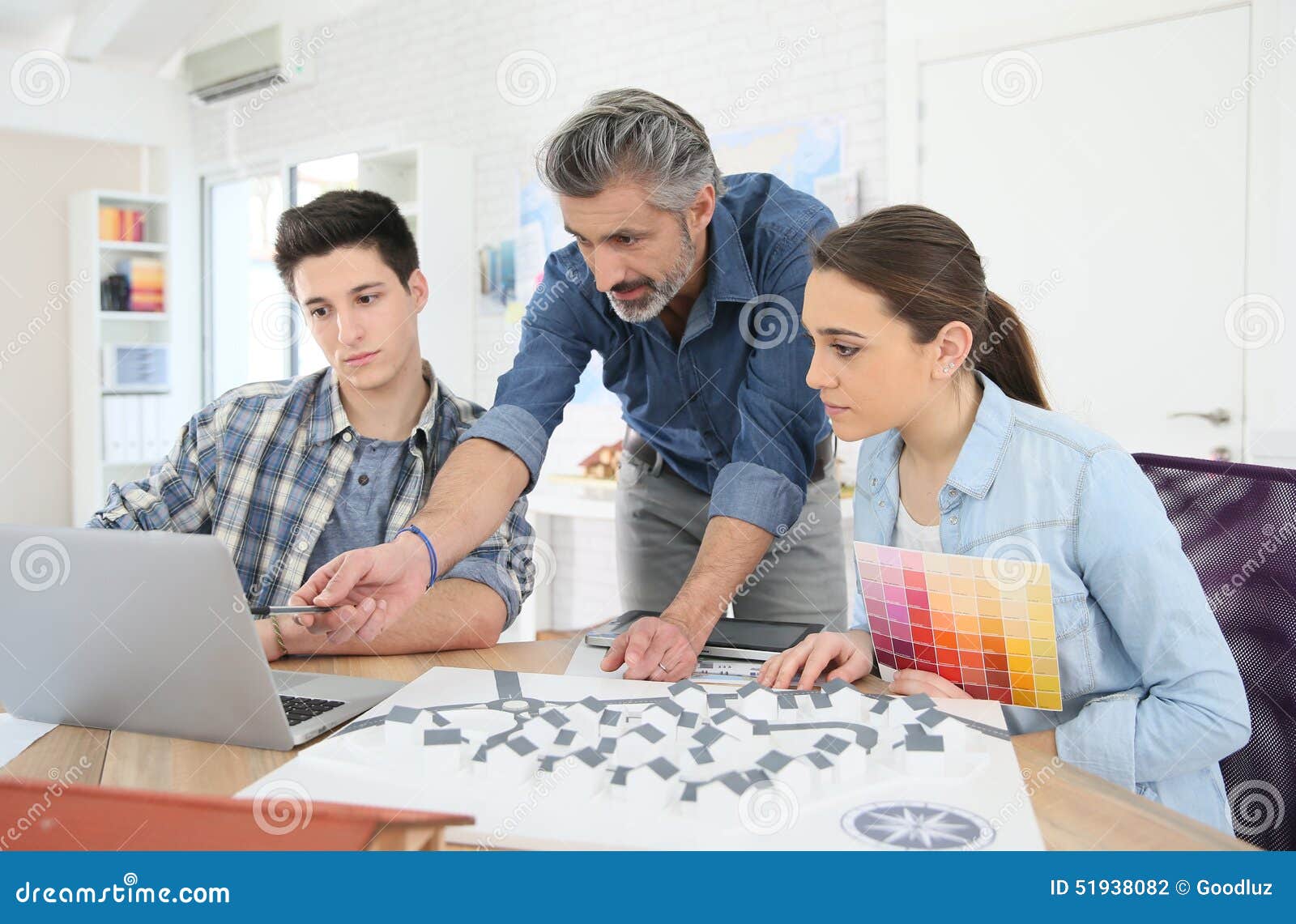 Professor with Students in Architecture School Stock Photo - Image of ...