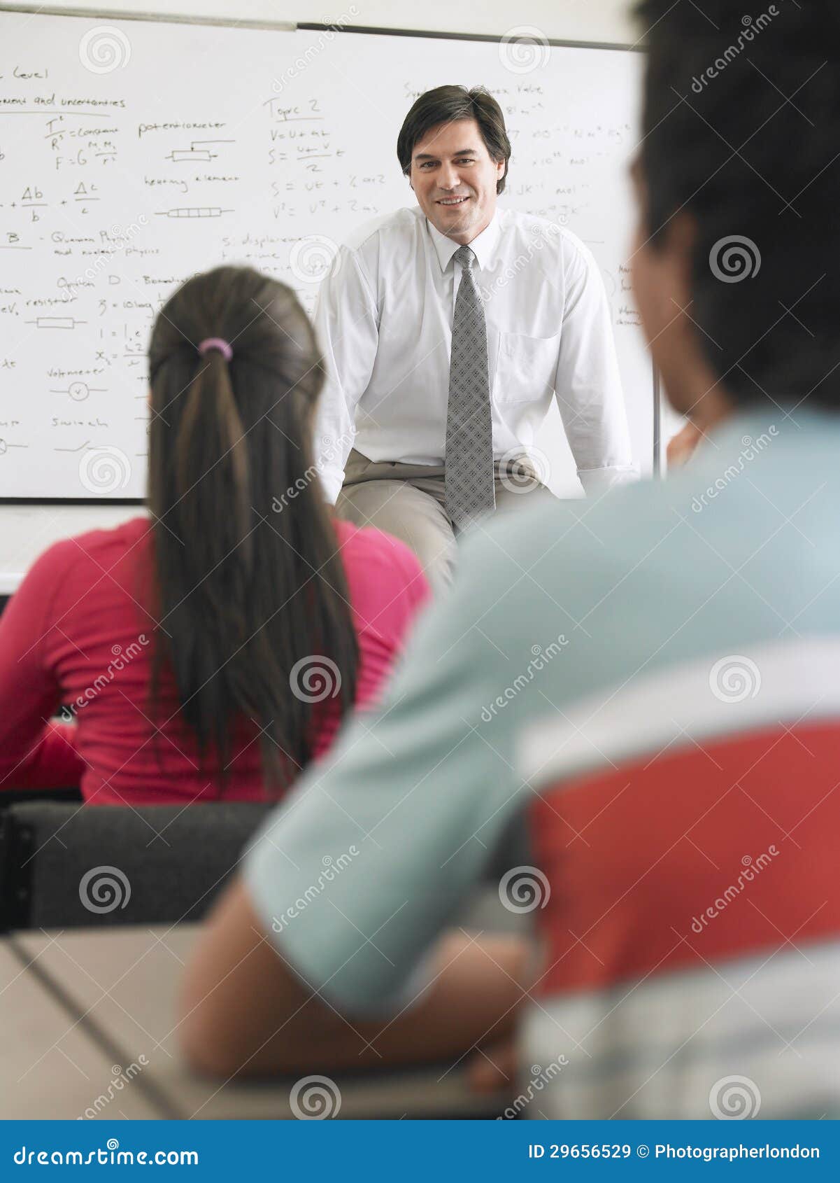 Professor and Students in Classroom Stock Image - Image of education ...