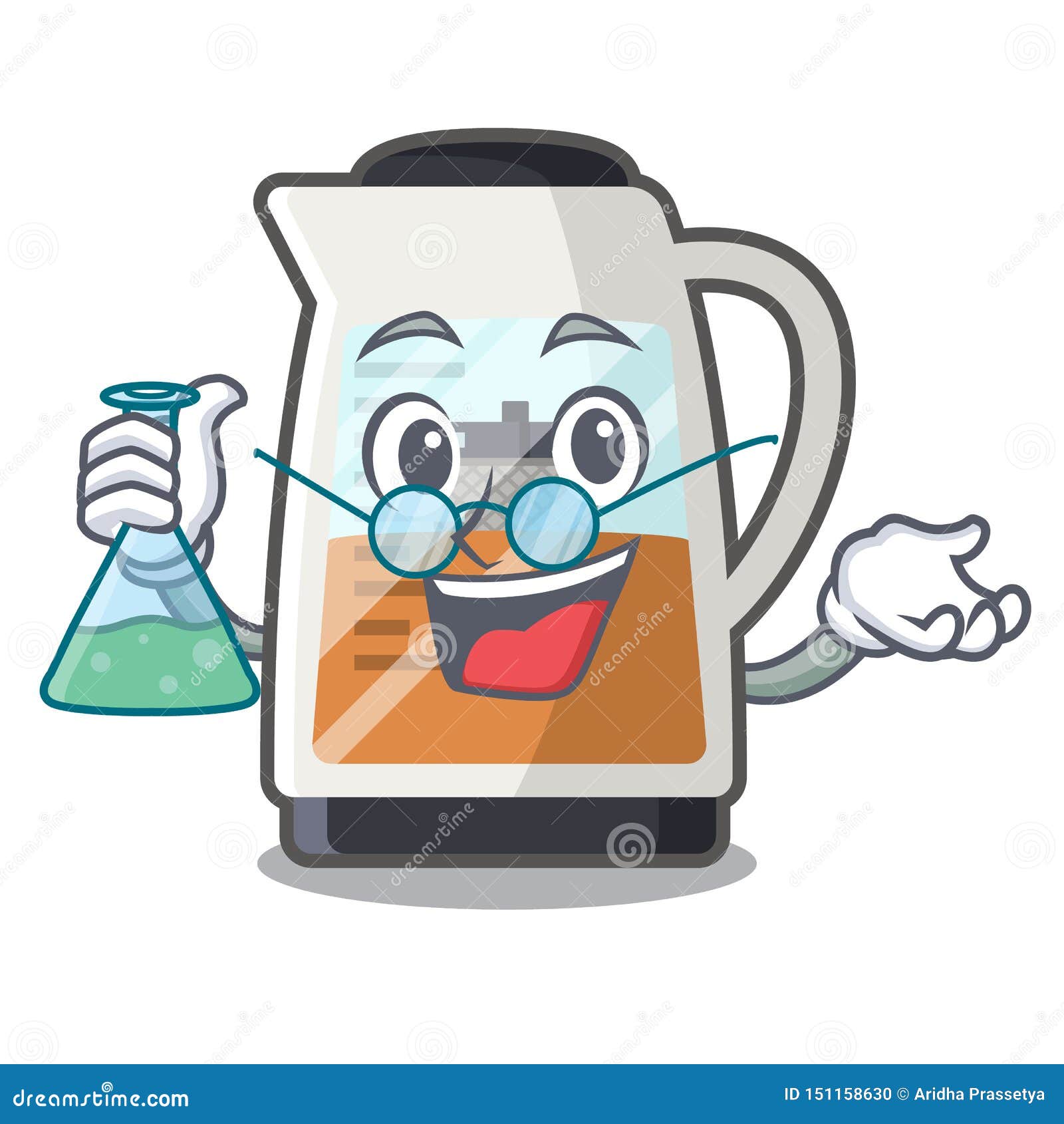 Professor Tea Maker in the Cartoon Shape Stock Vector - Illustration of ...