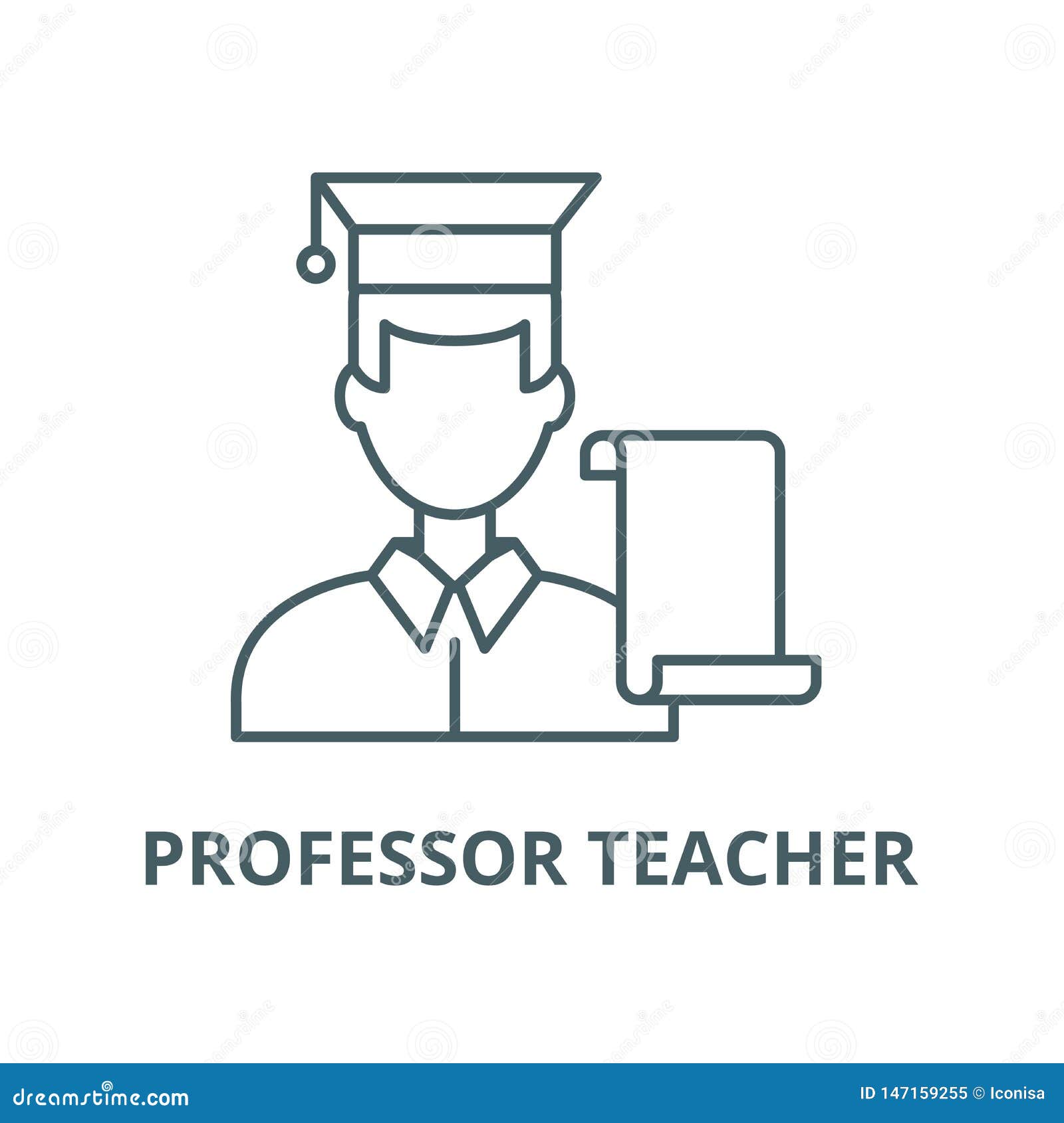 Professor Teacher Vector Line Icon, Linear Concept, Outline Sign ...