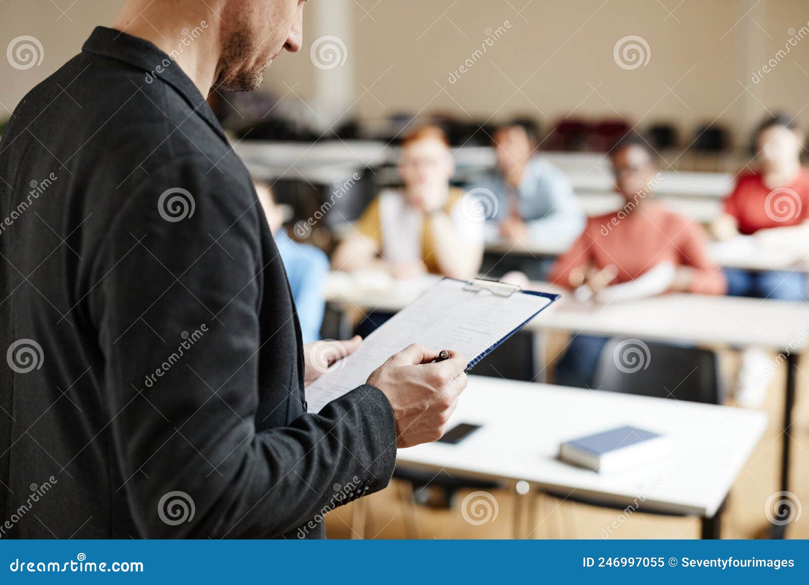 Professor Teaching Class stock image. Image of indoors - 246997055