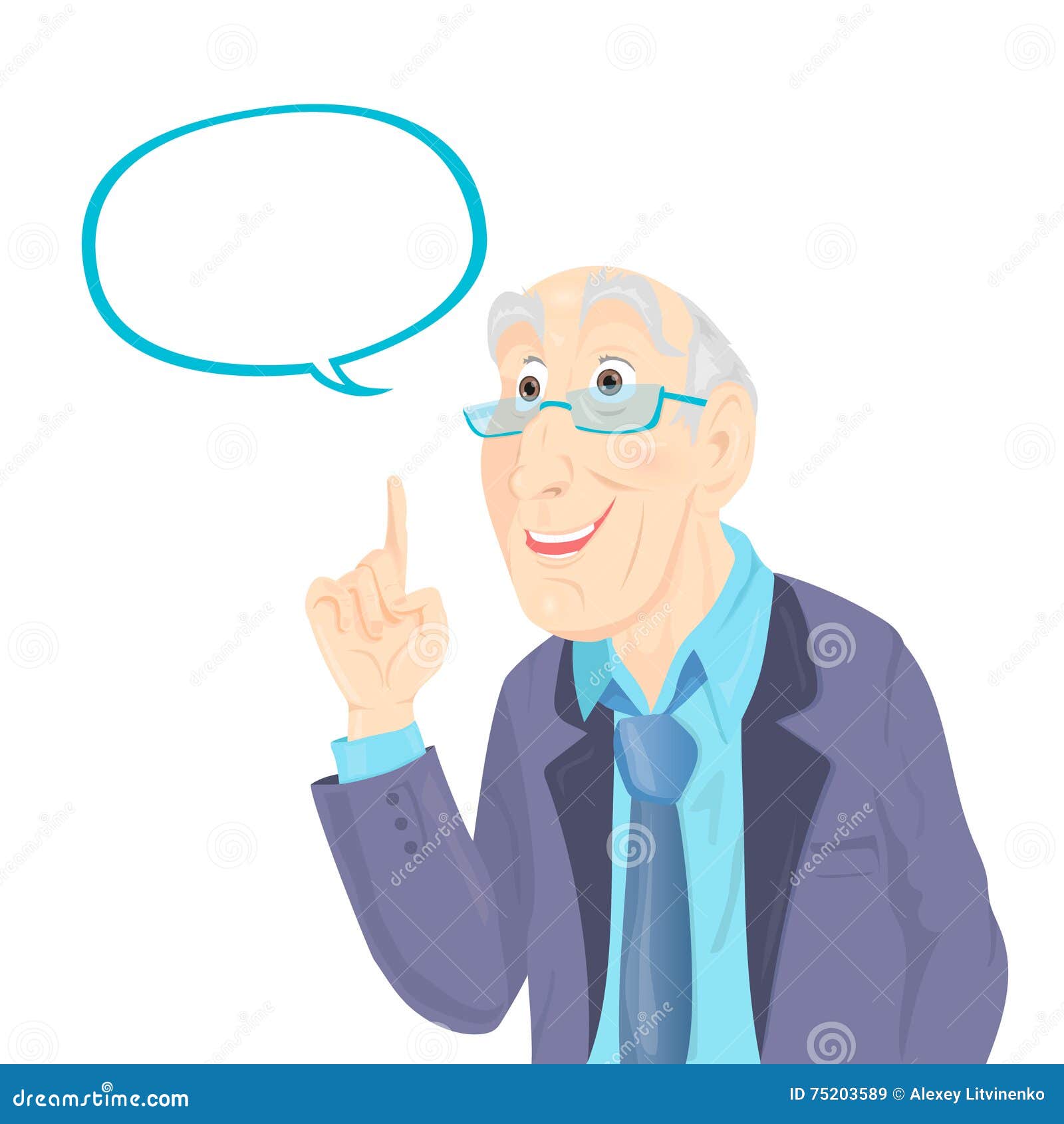 Professor Thinking Com Bolha Branca Ilustração do Vetor - Ilustração de ...