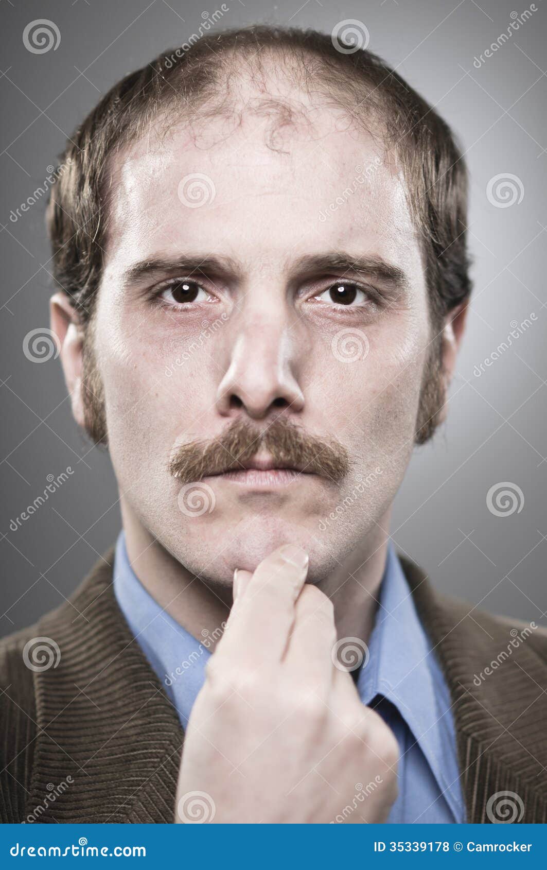 Professor Thinking Portrait Stock Photo - Image of mustache, creative ...