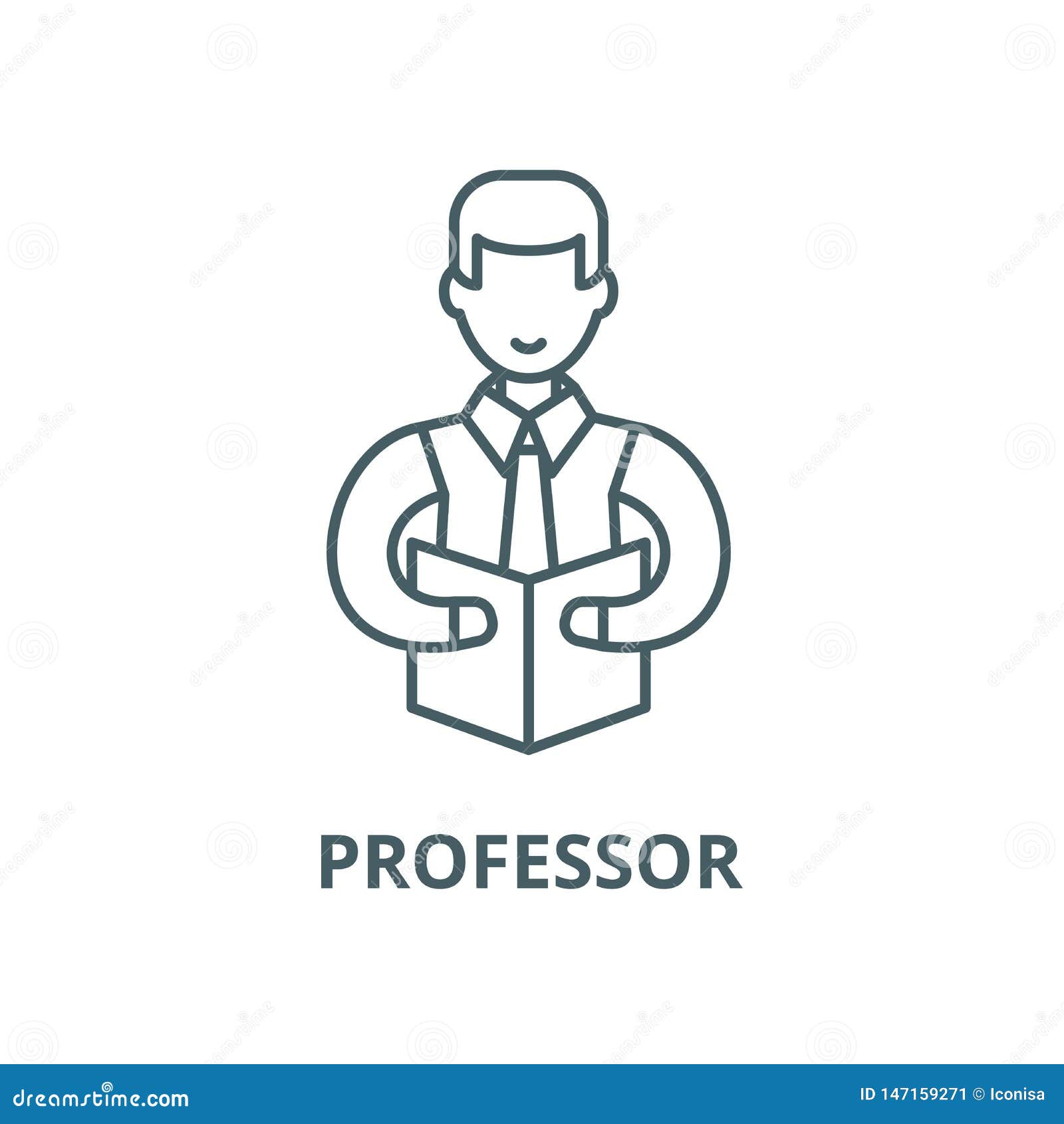 Professor Vector Line Icon, Linear Concept, Outline Sign, Symbol Stock ...