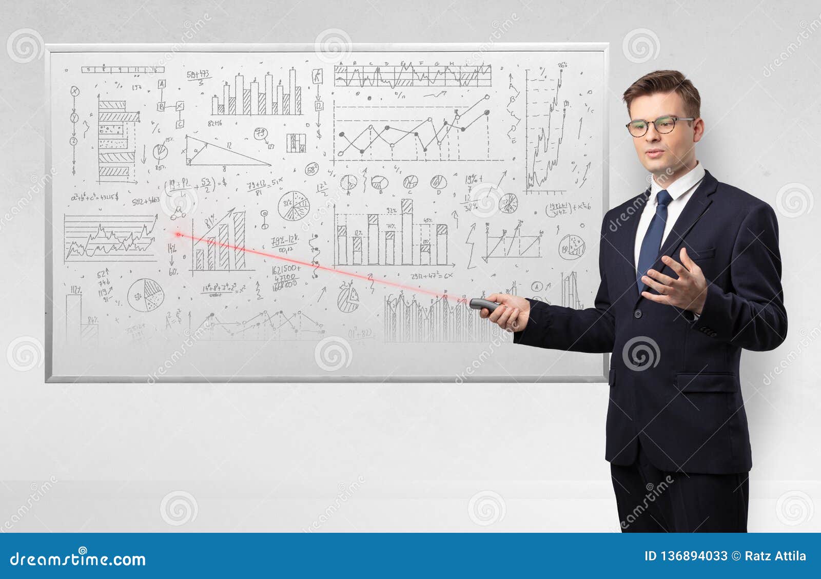 Professor on Whiteboard Teaching Geometry Stock Image - Image of ...