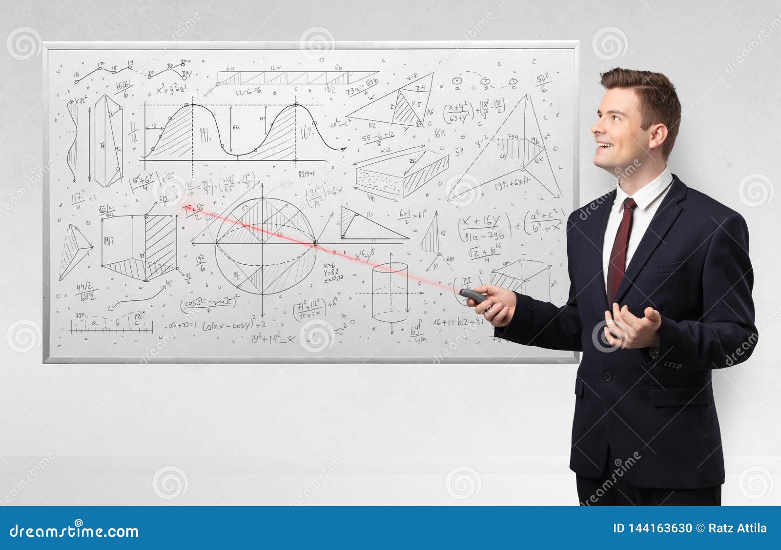 Professor on Whiteboard Teaching Geometry Stock Photo - Image of ...