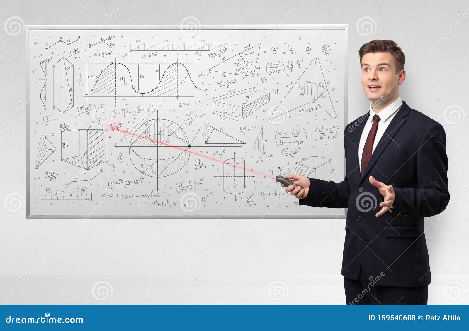 Professor on Whiteboard Teaching Geometry Stock Photo - Image of ...
