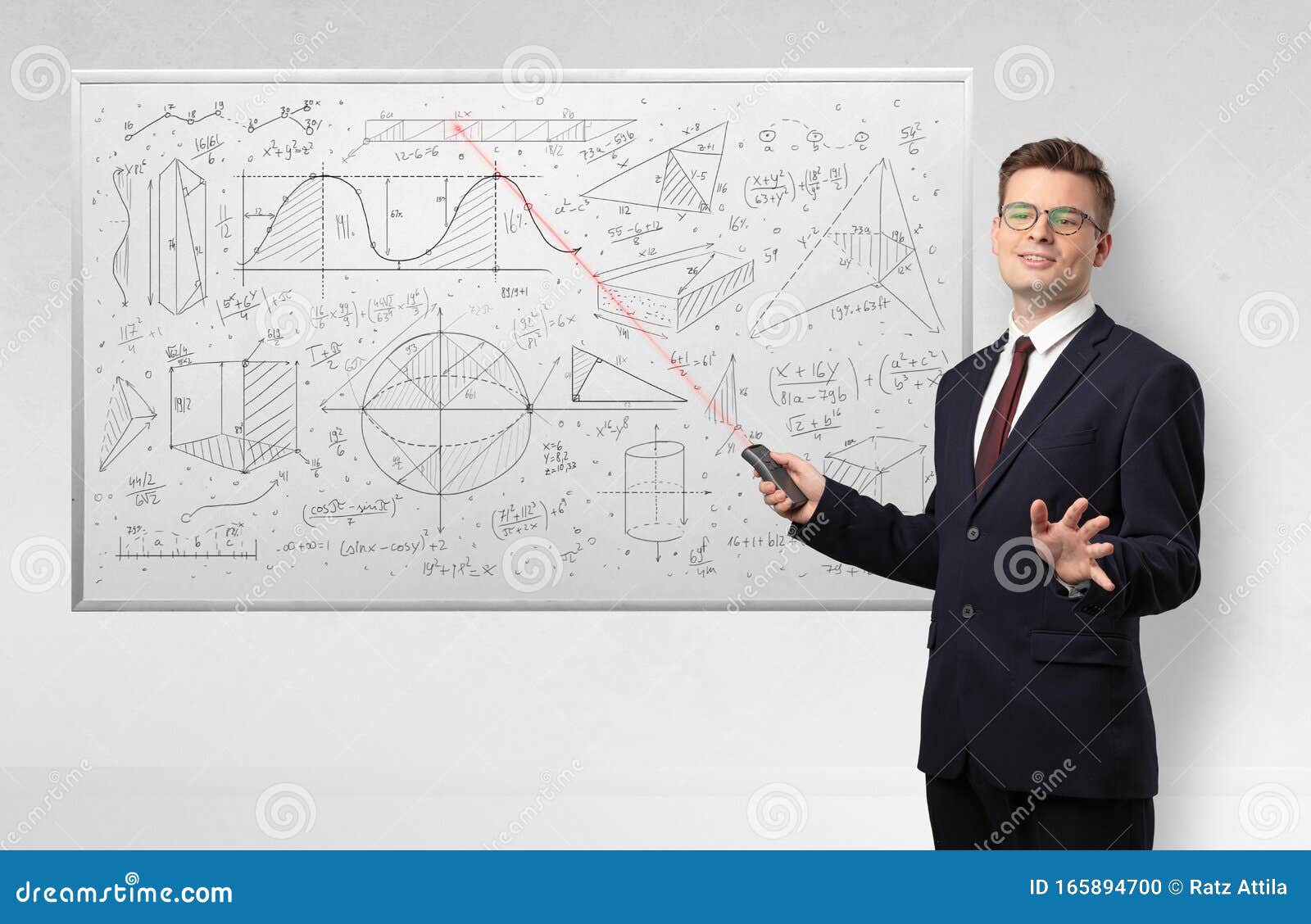 Professor on Whiteboard Teaching Geometry Stock Photo - Image of ...