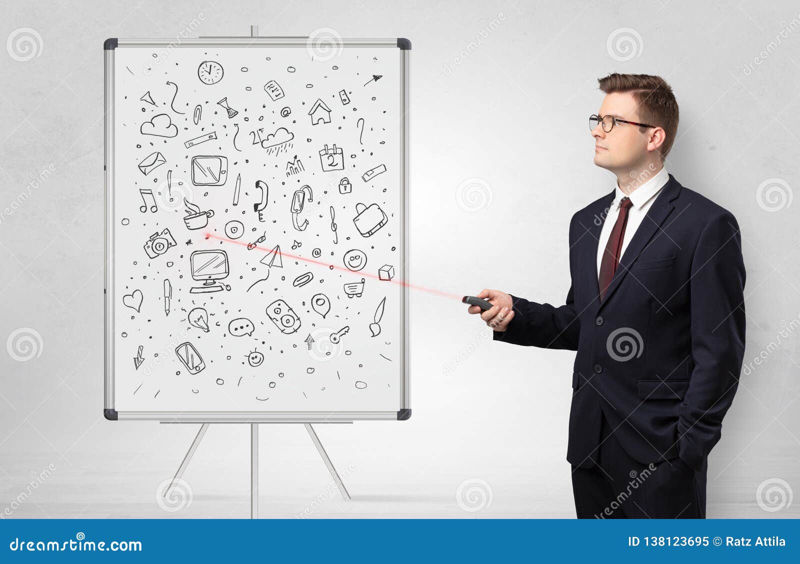 Professor on Whiteboard Teaching Stock Image - Image of leader, media ...