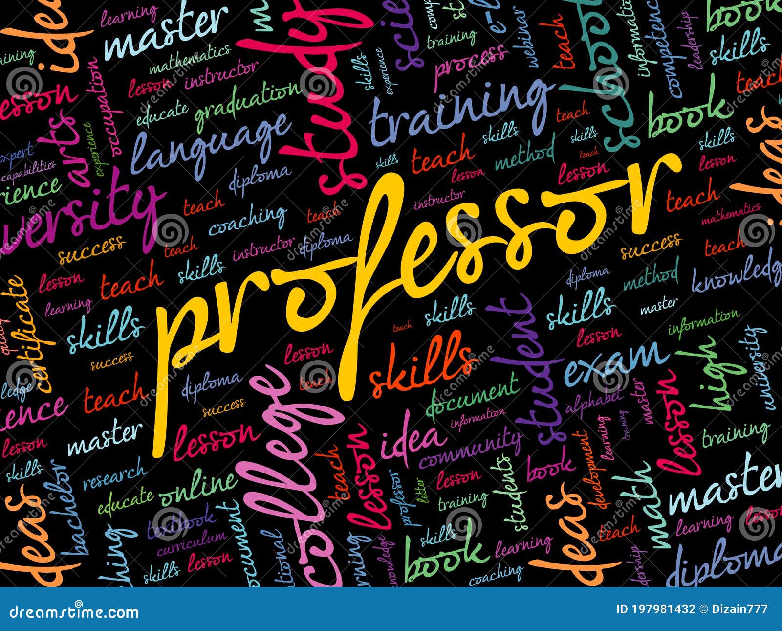 Professor Word Cloud Collage Stock Illustration - Illustration of learn ...