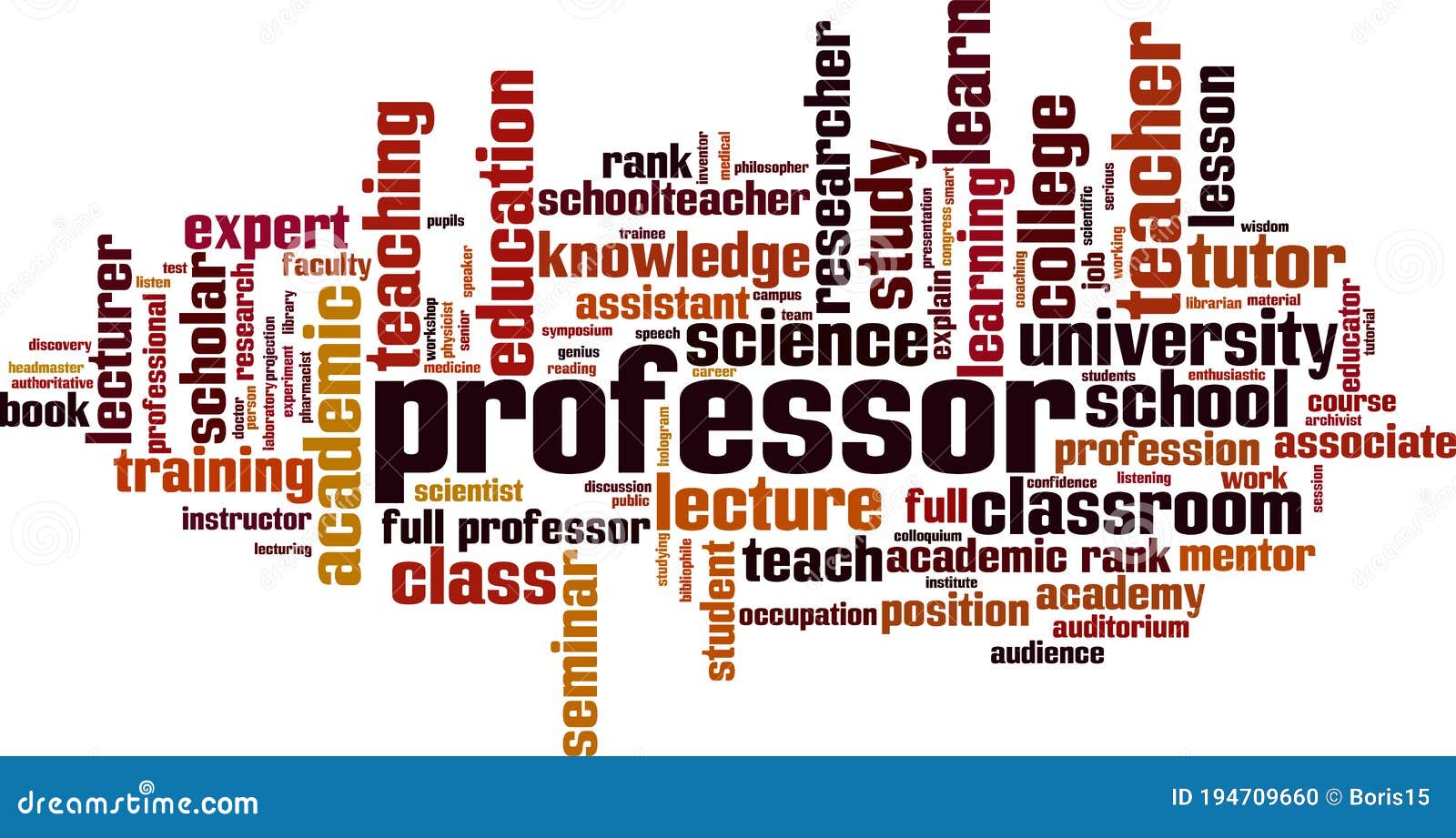 Professor Word Shows Lecturers Professors And Teaching Stock Photo ...