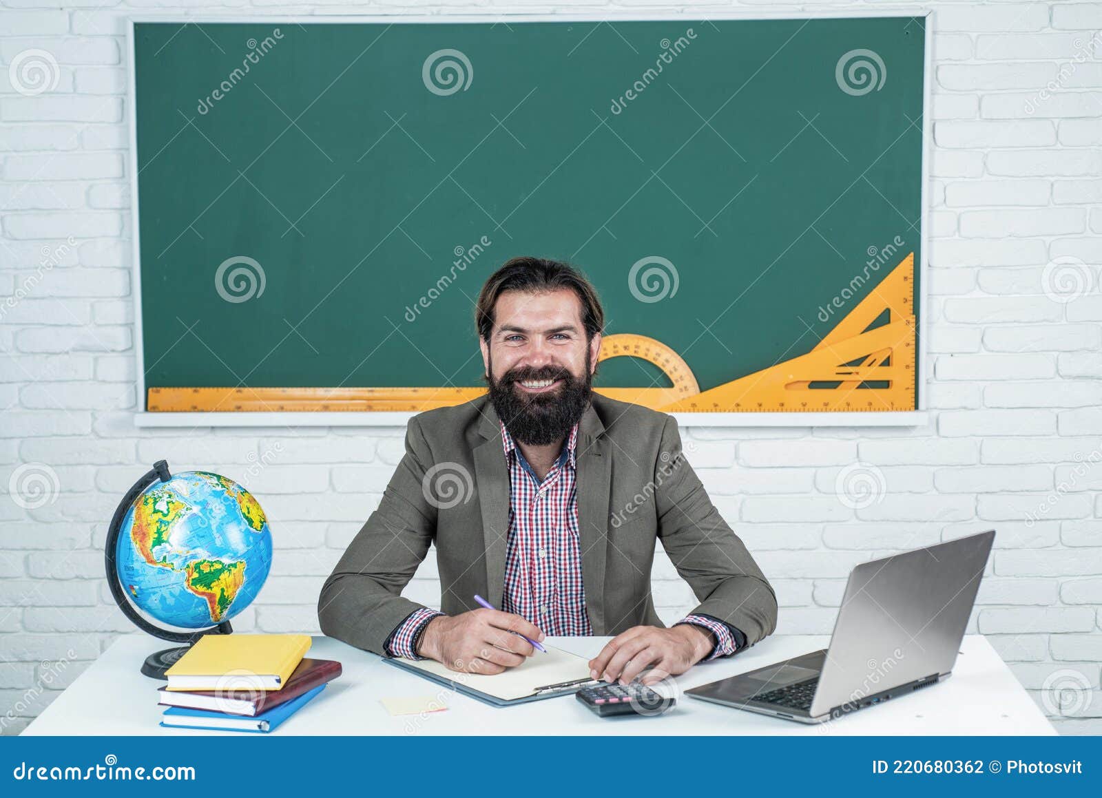 Professor Working from Home, Telework and E-learning Stock Photo ...