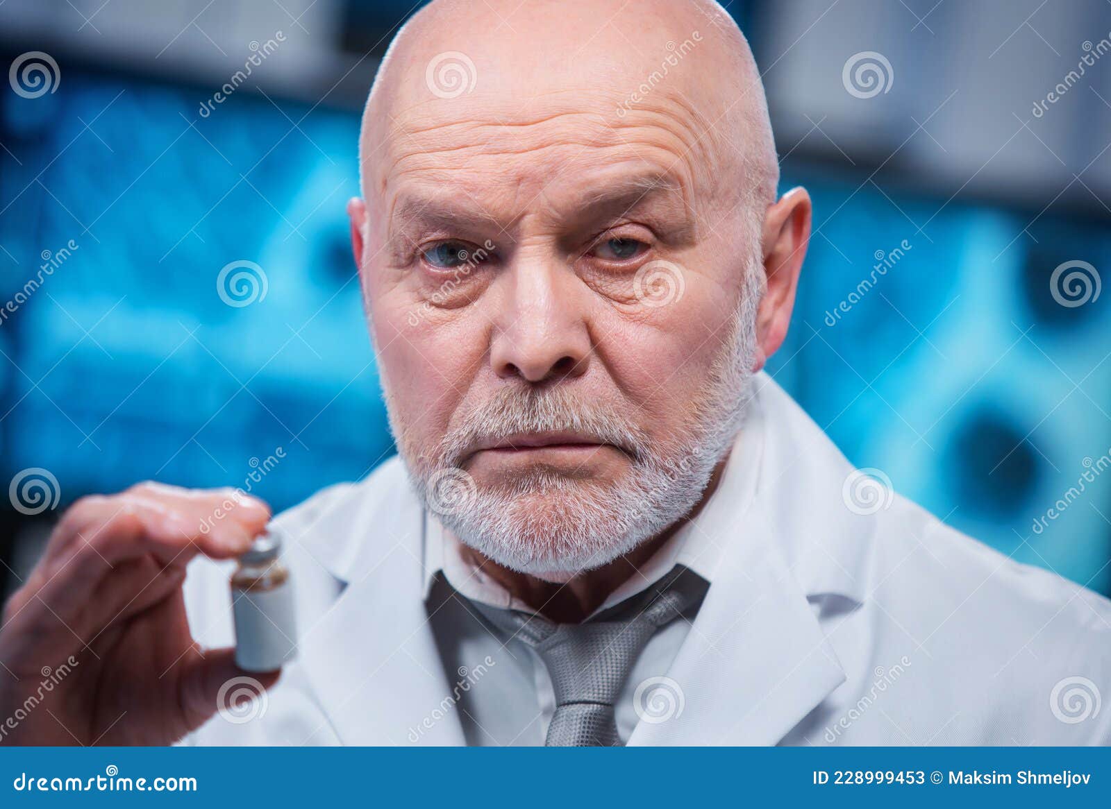 Professor Works in a Modern Scientific Laboratory Using Equipment and ...