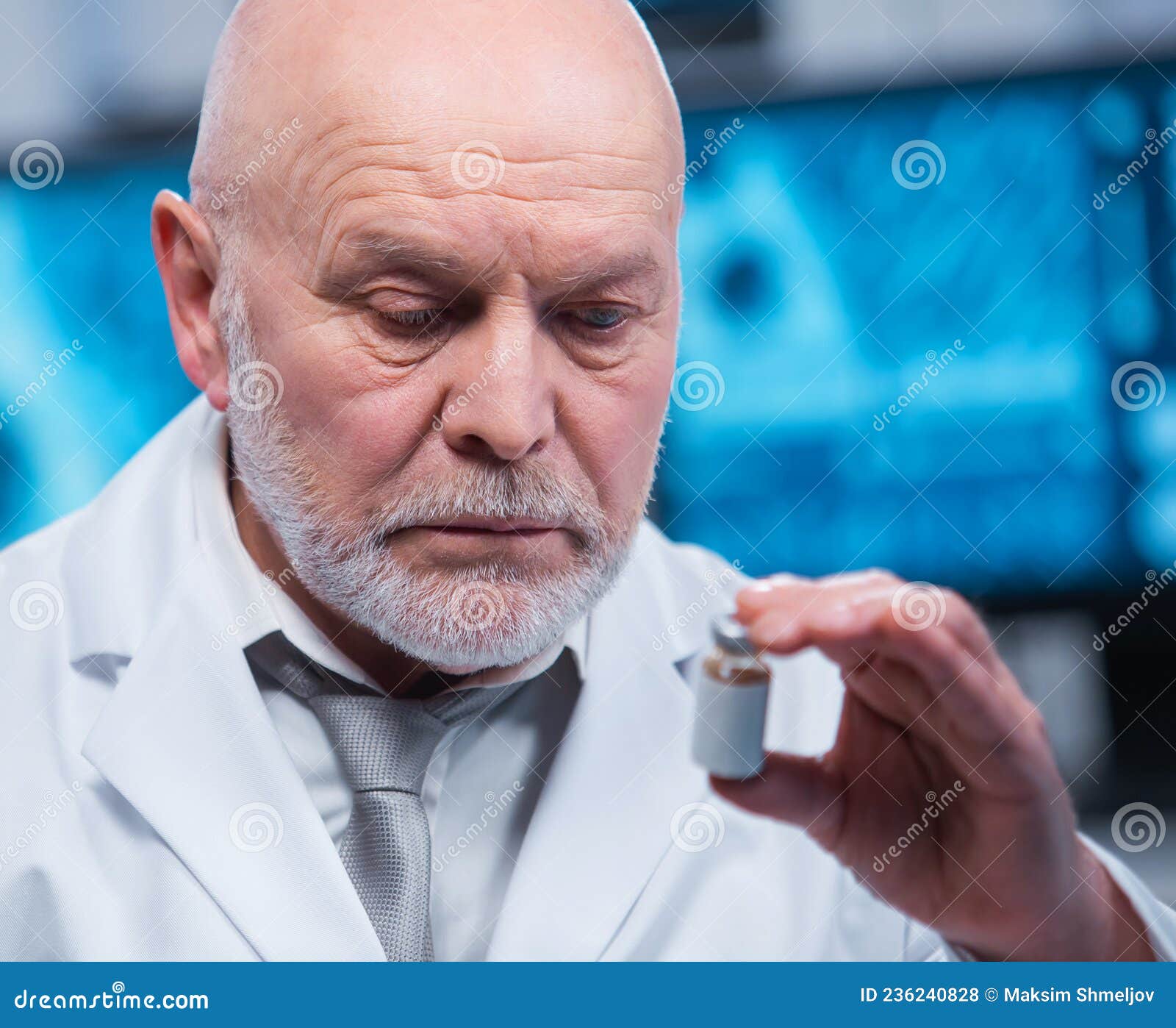 Professor Works in a Modern Scientific Laboratory Using Equipment and ...