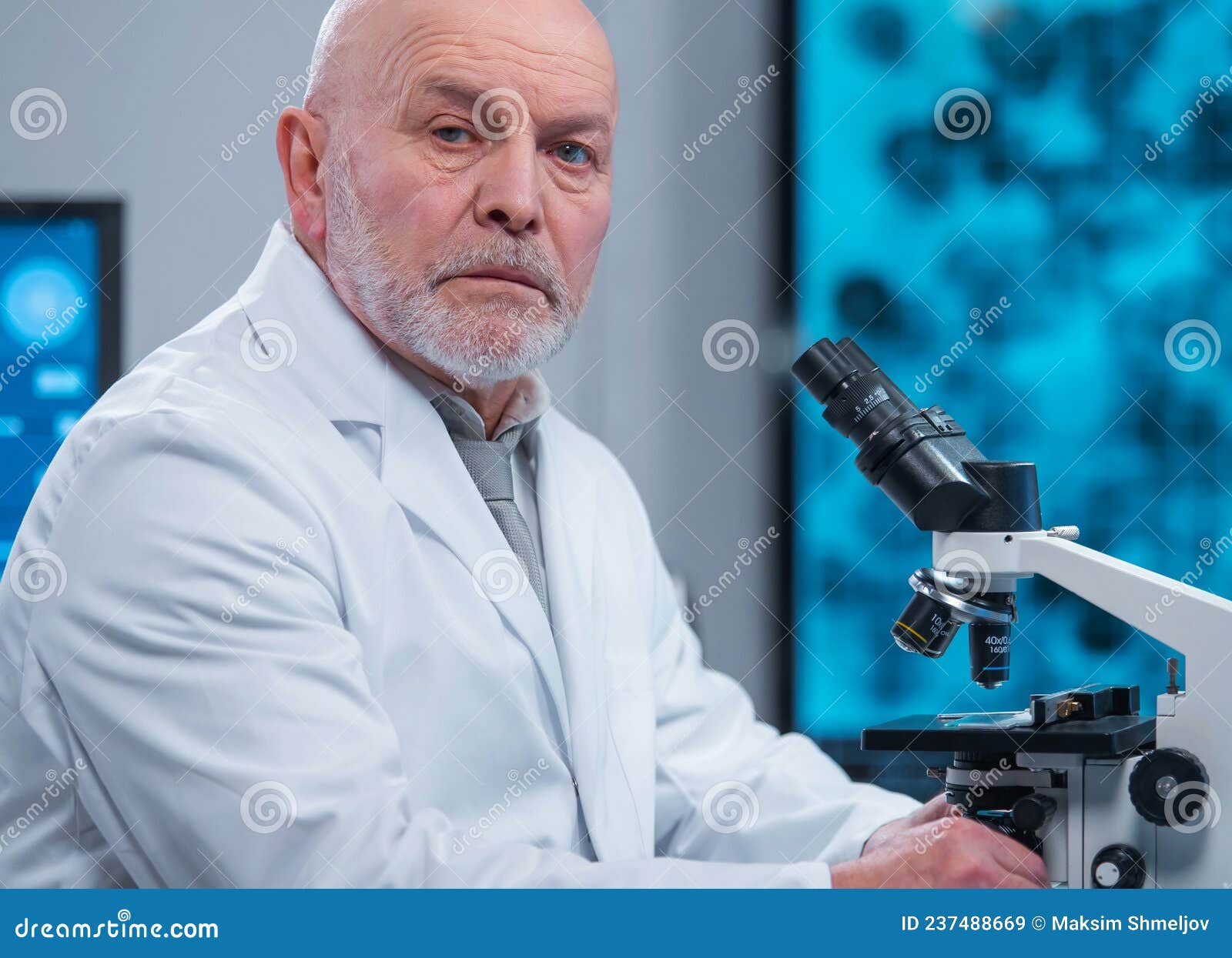 Professor Works in a Modern Scientific Laboratory Using Equipment and ...