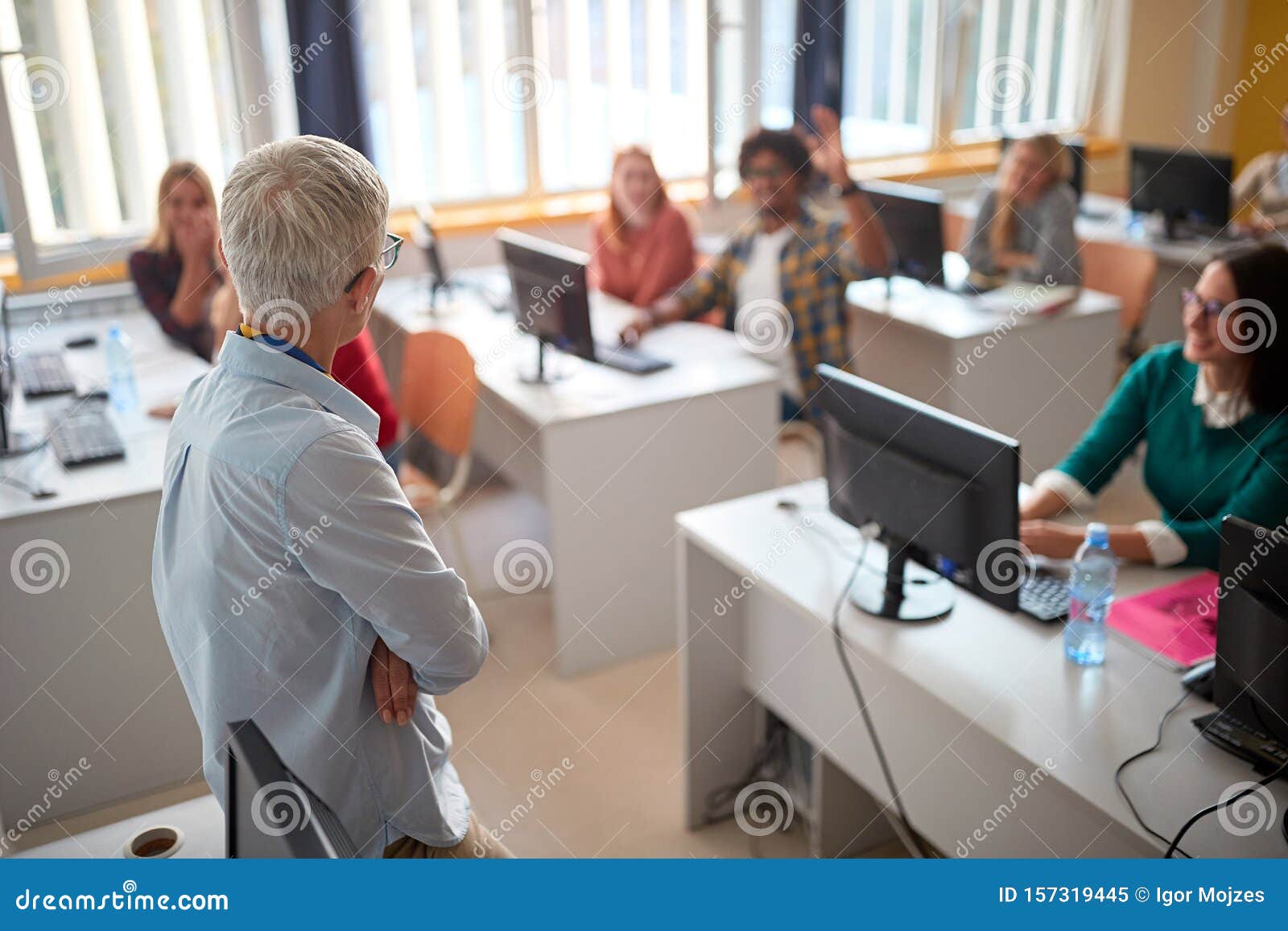 Professor on it Workshop at University Stock Image - Image of ...