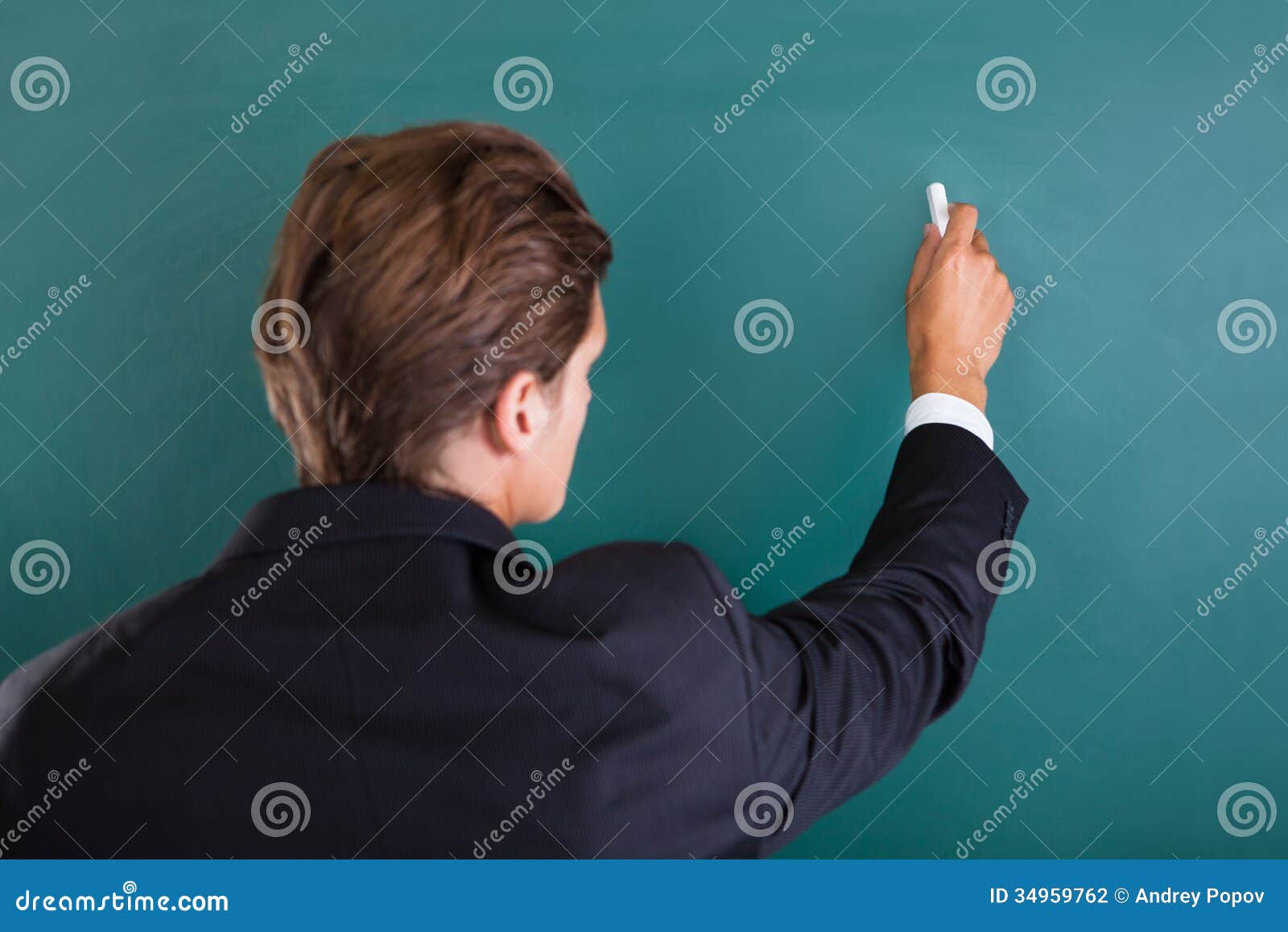 Professor Writing on Chalkboard Stock Photo - Image of intelligent ...