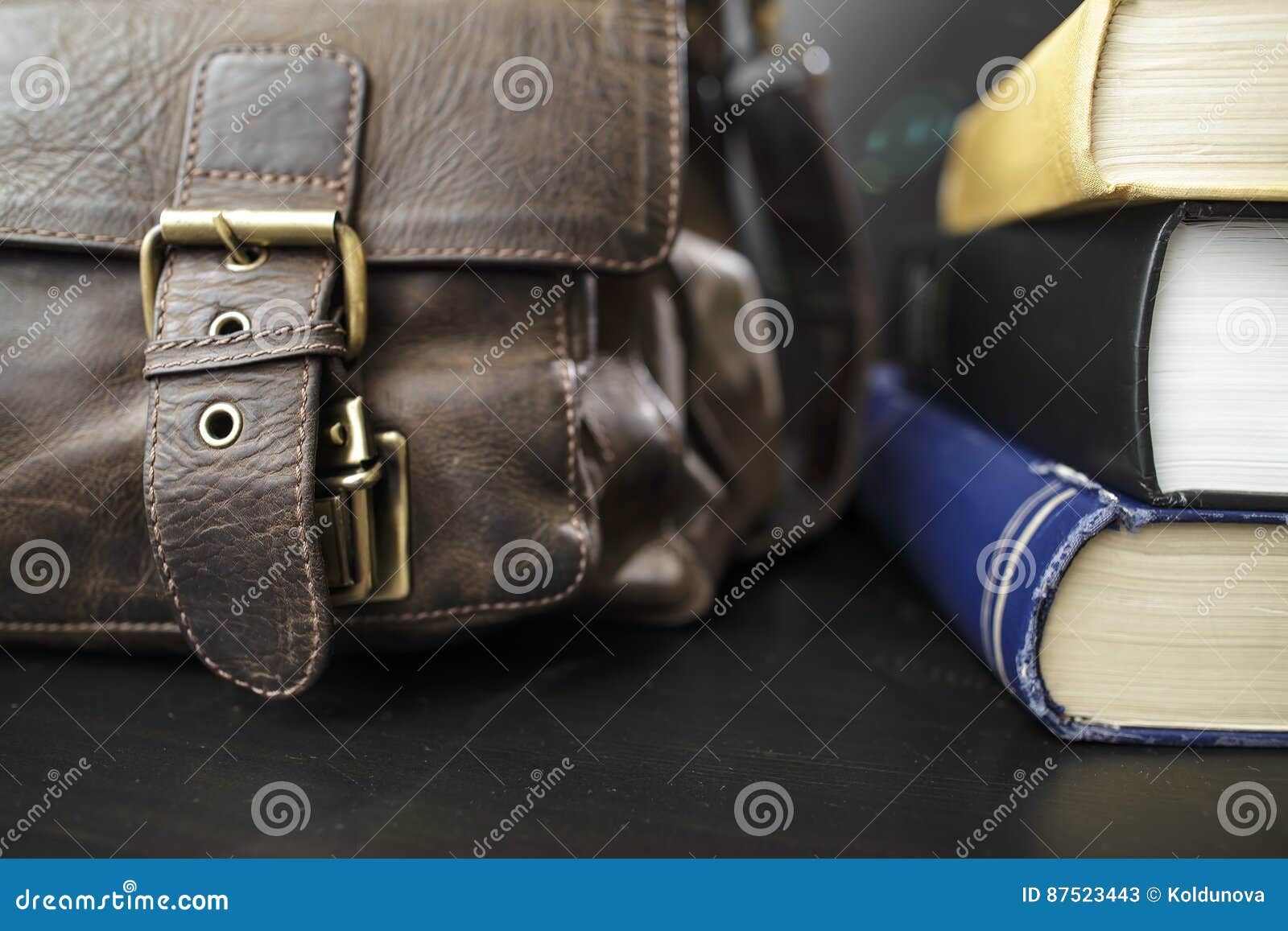 Professors Old Leather Briefcase Standing on a Table Stock Image ...