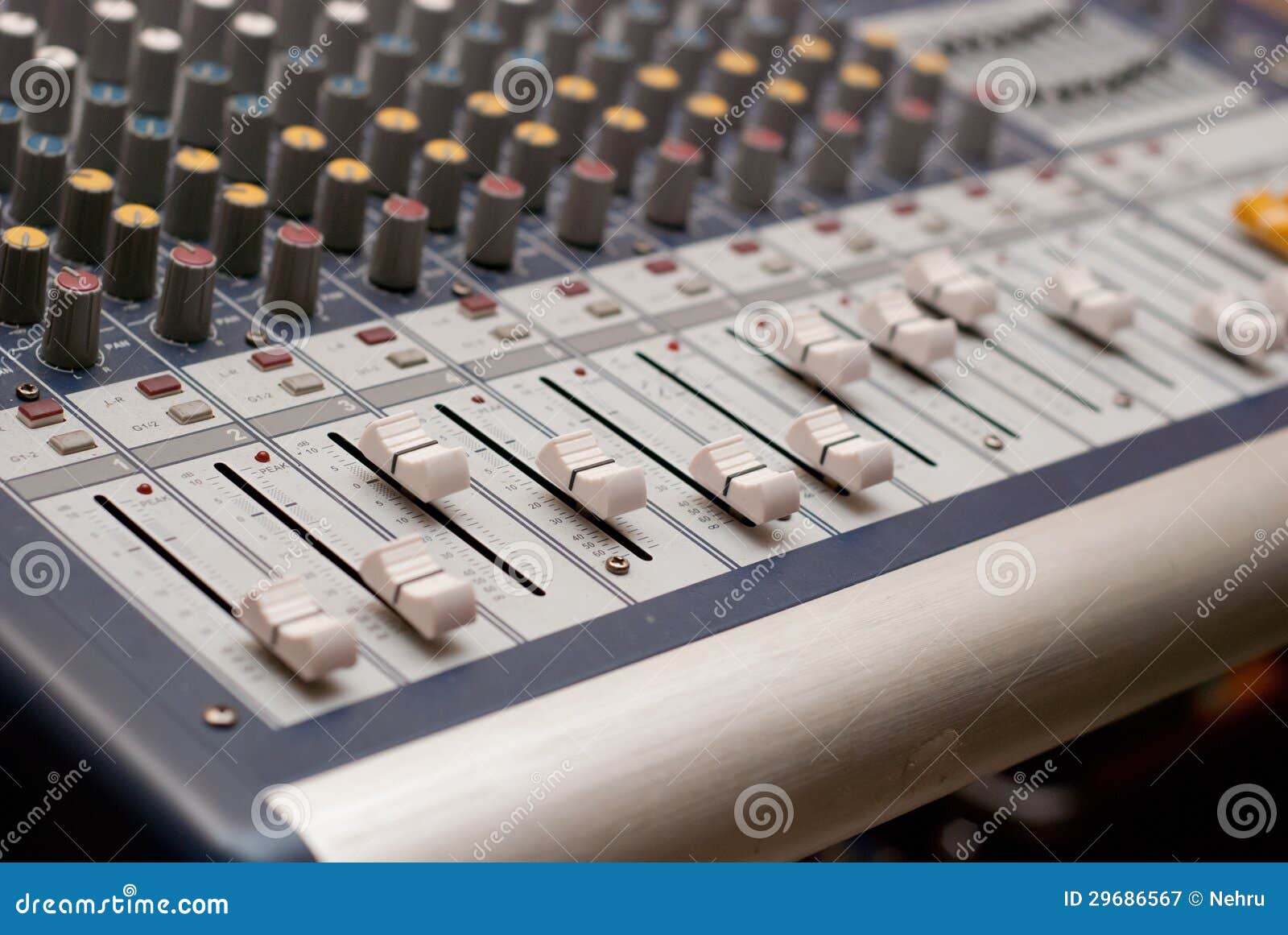Profi sound mixer stock image. Image of meters, fader - 29686567