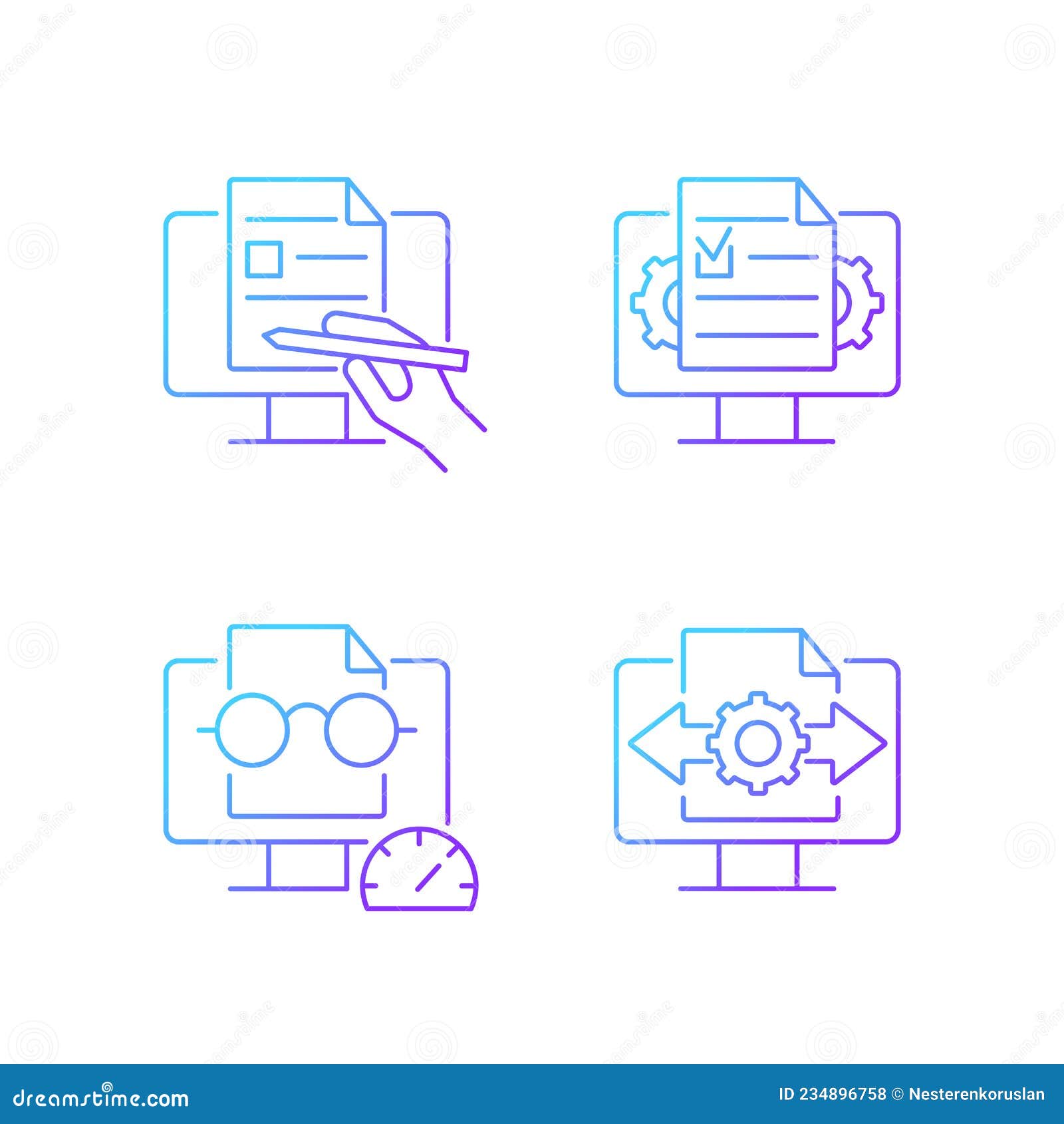 Proficiency Linear Icons, Signs, Symbols Vector Line Illustration Set ...