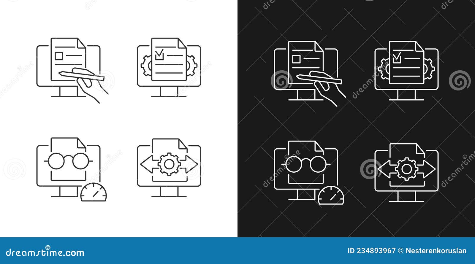Proficiency Linear Icons, Signs, Symbols Vector Line Illustration Set ...